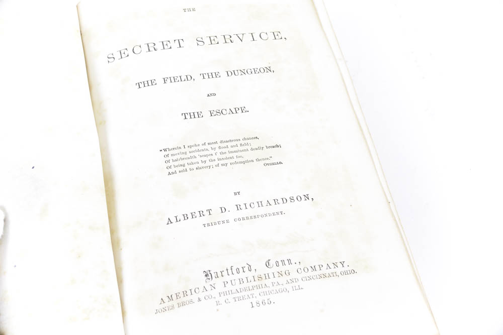 First Edition 1865 "The Secret Service: The Field, The Dungeon, and the ...