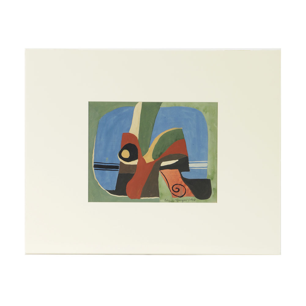 Edgar Yaeger Gouache Painting on Paper of Abstract Composition | EBTH