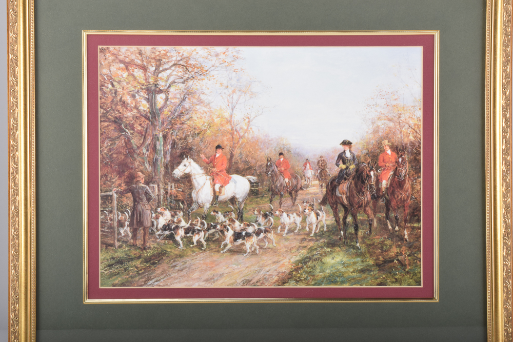 Framed Offset Lithograph Fox Hunting Scene | EBTH