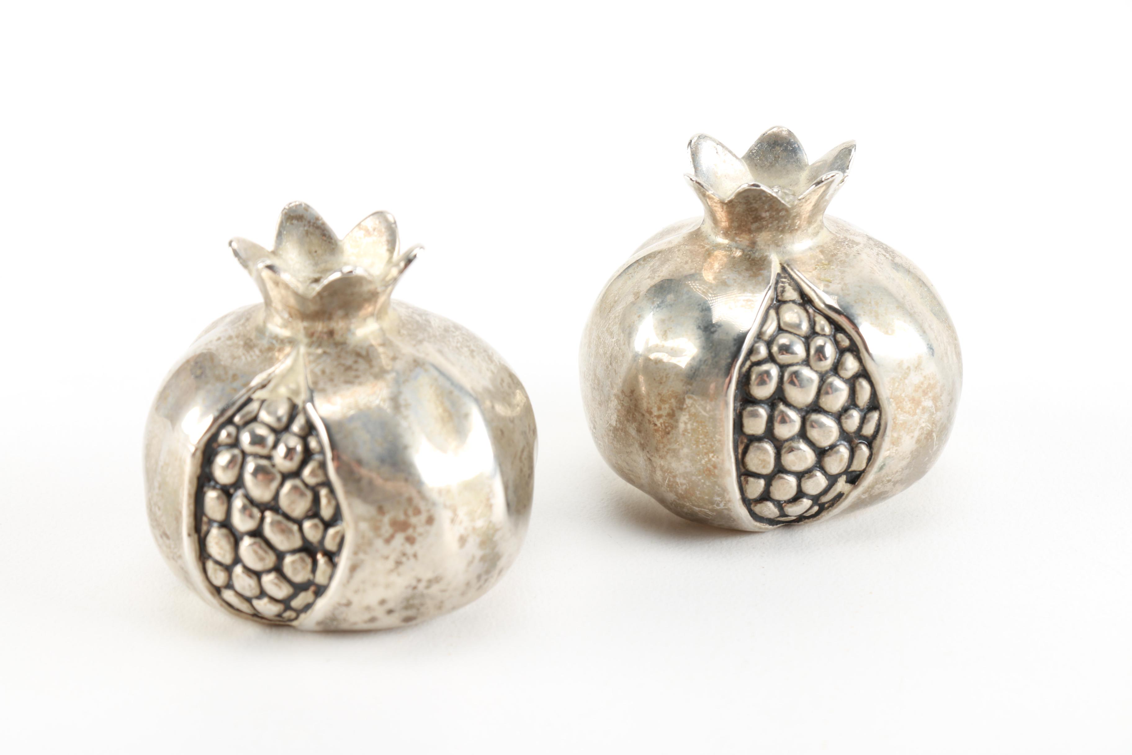 Silea Silver Plate Pomegranate Salt and Pepper Shakers | EBTH