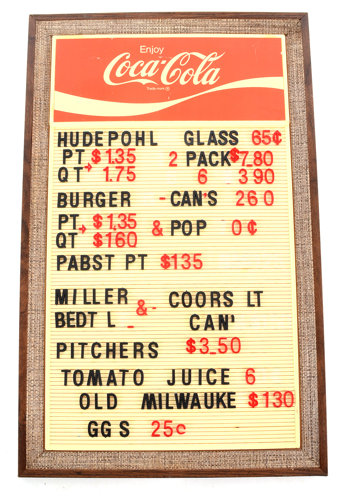 Vintage Coca-Cola Menu Board and Signs | EBTH