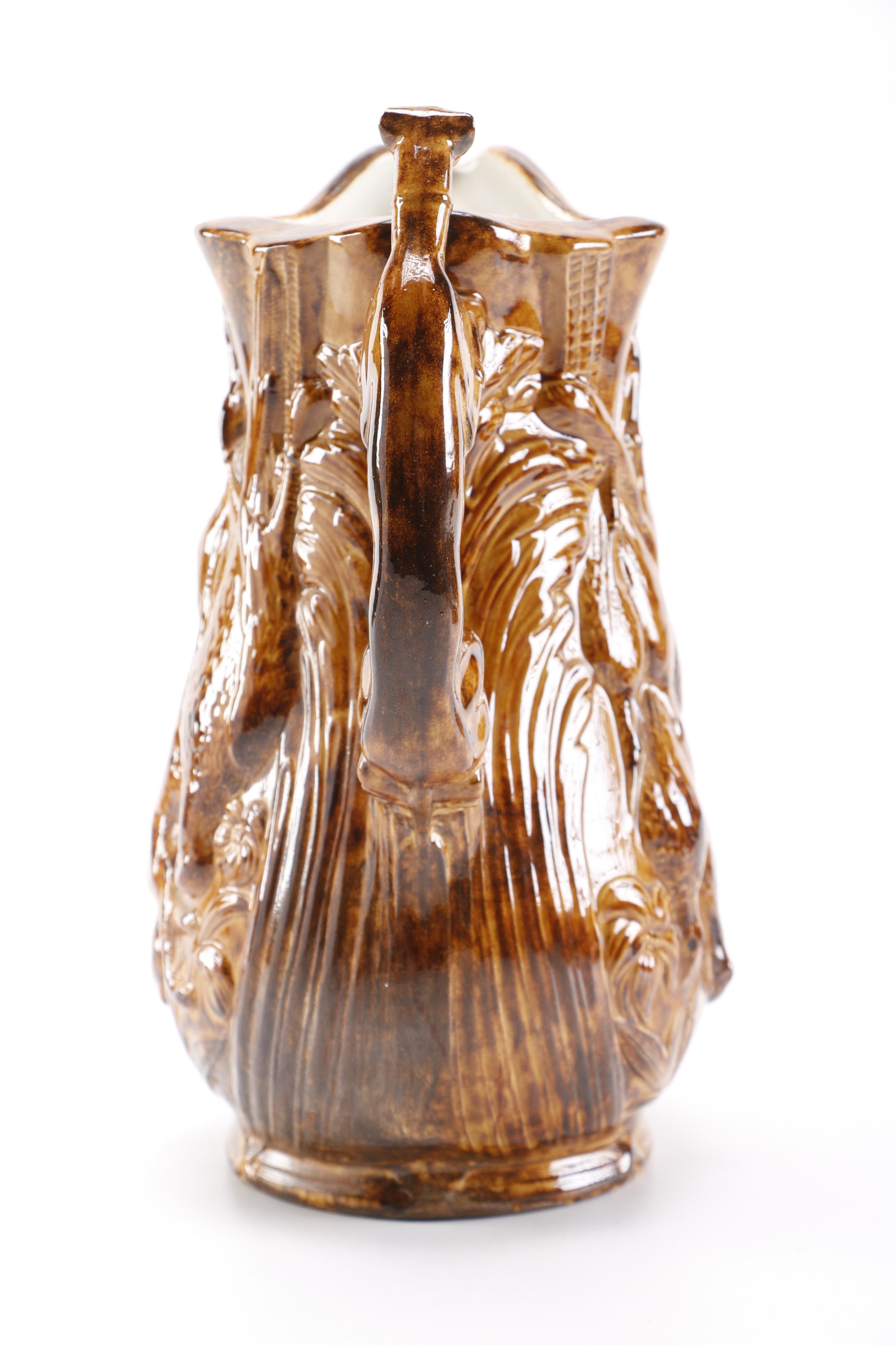 Bennington Rockingham Style Earthenware Hunting Pitcher | EBTH