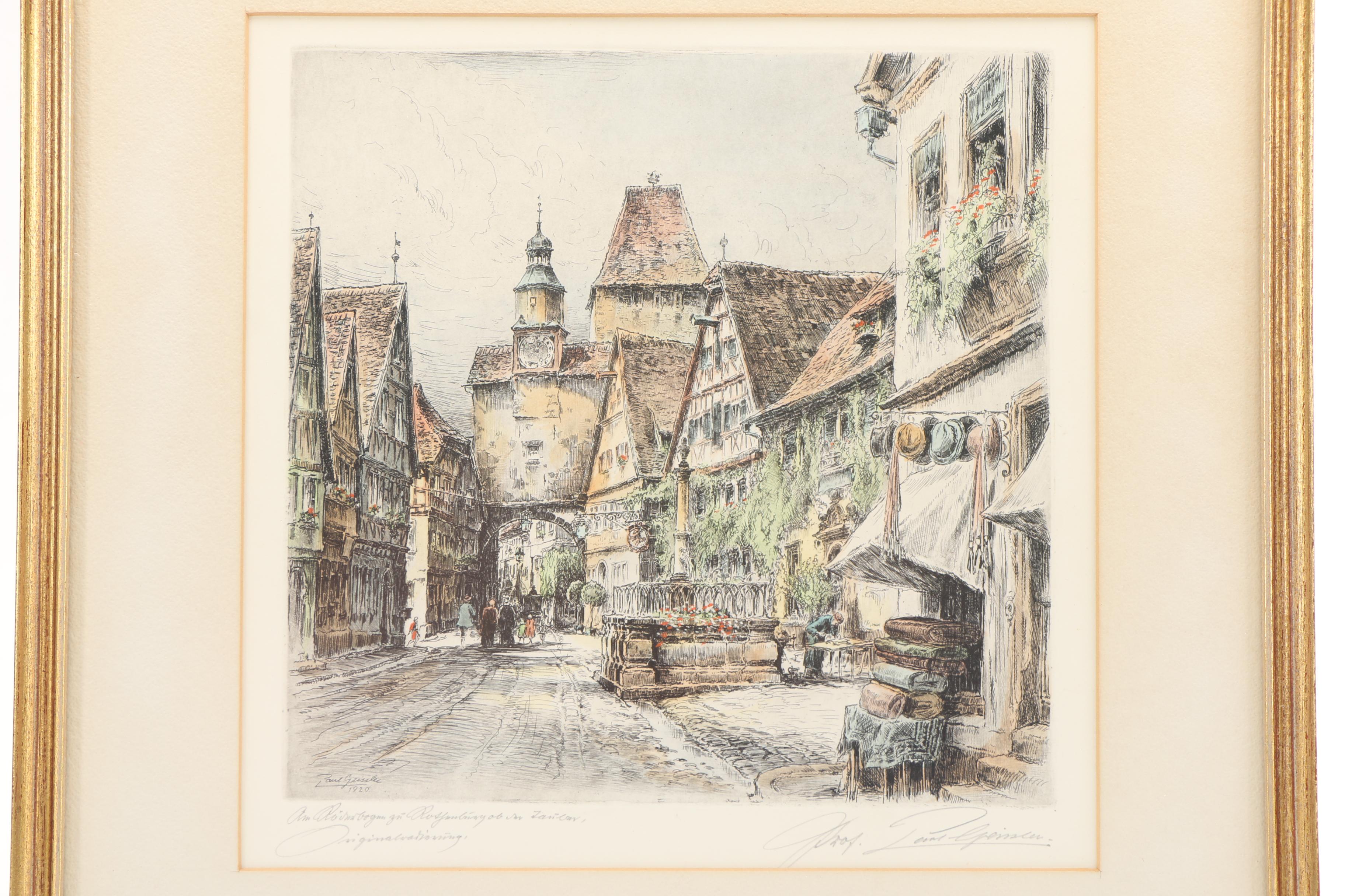 Paul Geissler Hand-Colored Etchings | EBTH