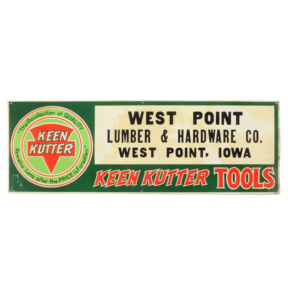 Vintage Keen Kutter Tools Metal Advertising Sign | EBTH