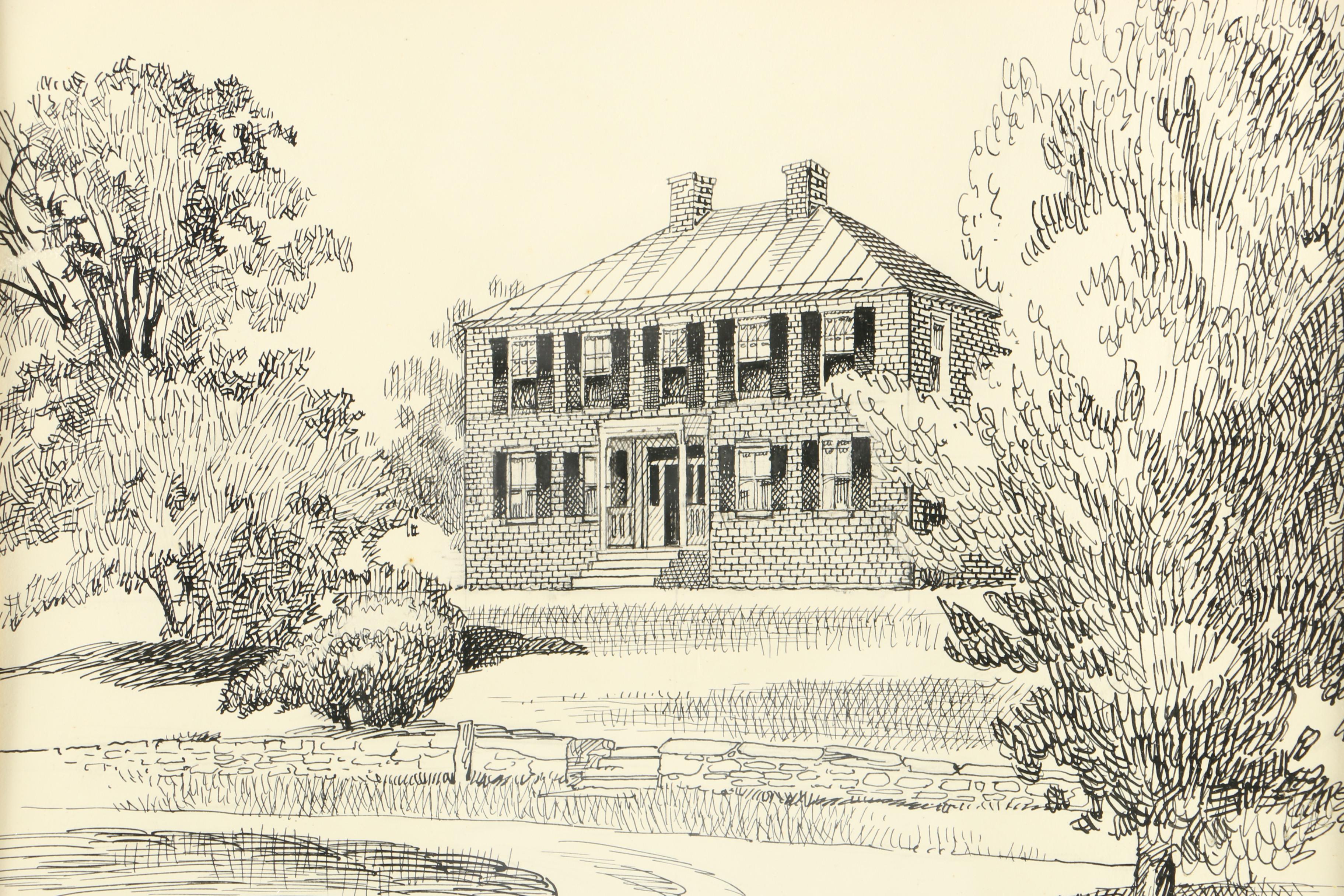 Richard C Guy Pen and Ink Drawing "The Pry House" | EBTH