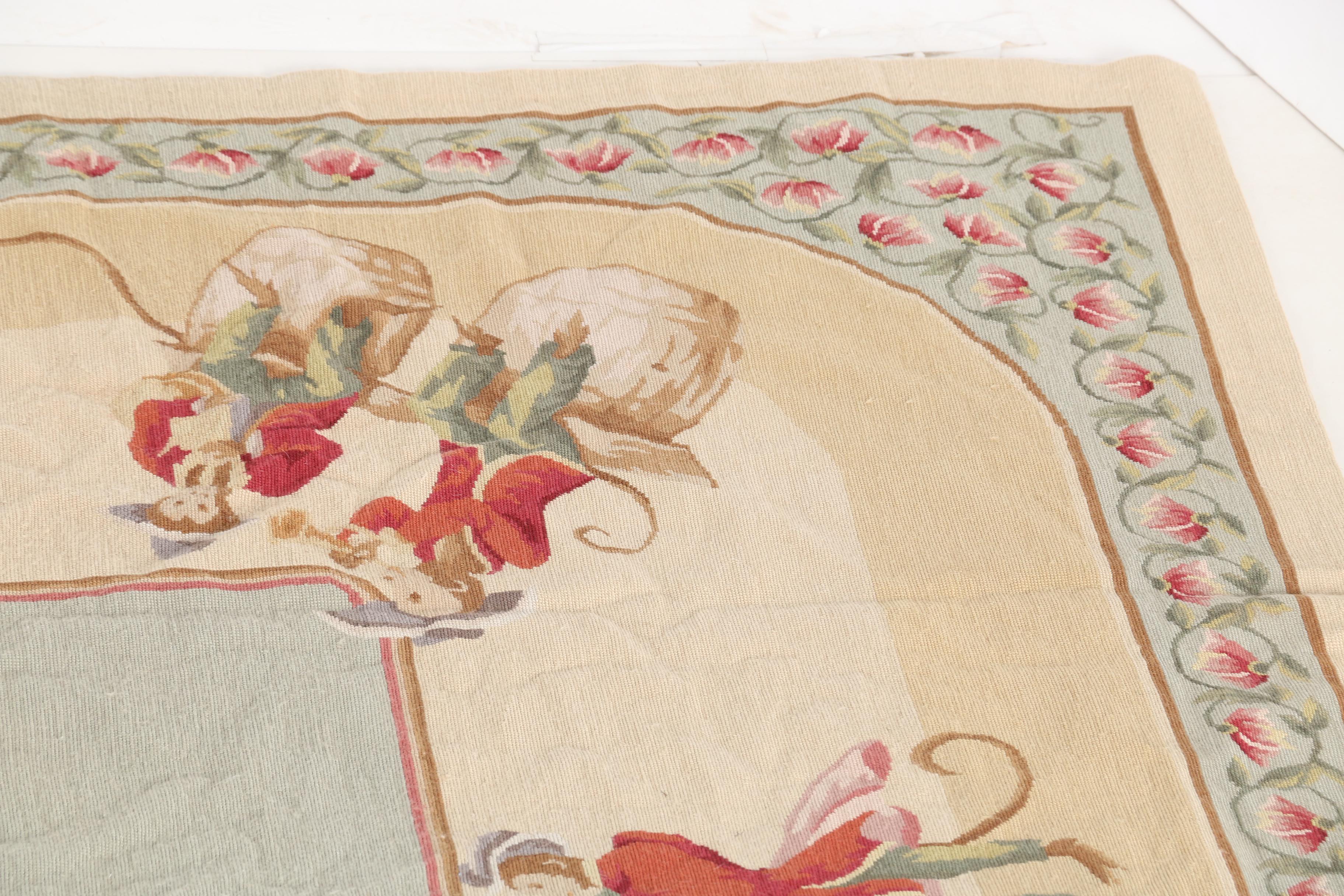 Hand-Knotted Pictorial Monkey Themed Area Rug | EBTH