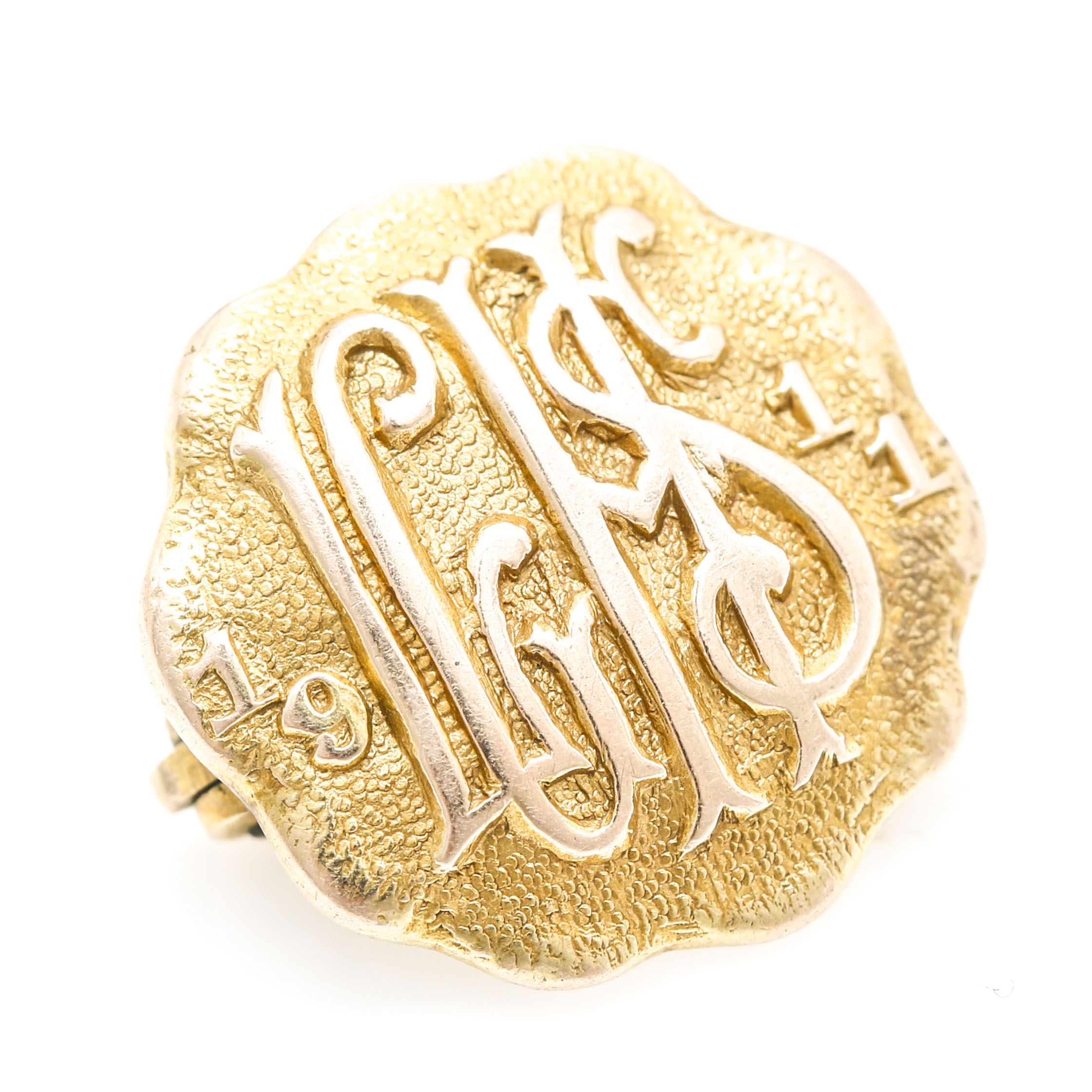 14K Yellow Gold Antique College Pin and Monogrammed Pin | EBTH