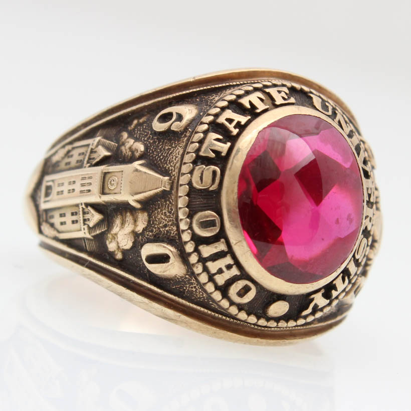 10K Yellow Gold Men's Ohio State 1960 Class Ring | EBTH