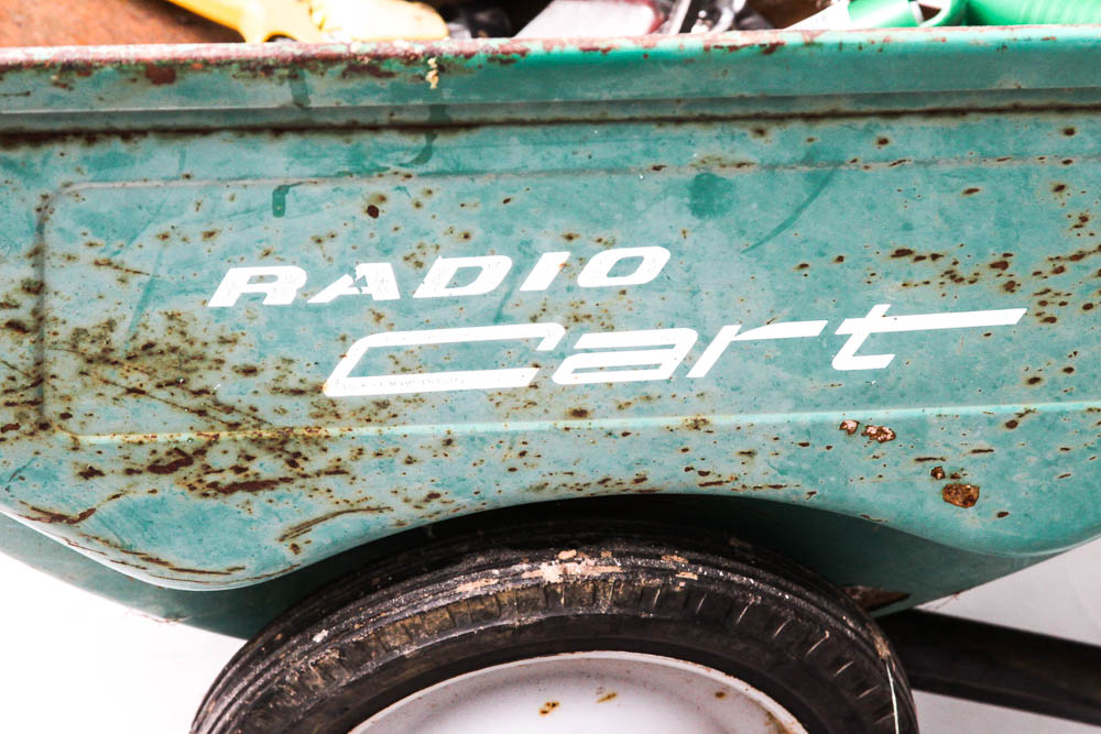 Vintage Radio Cart and Gardening Tools | EBTH