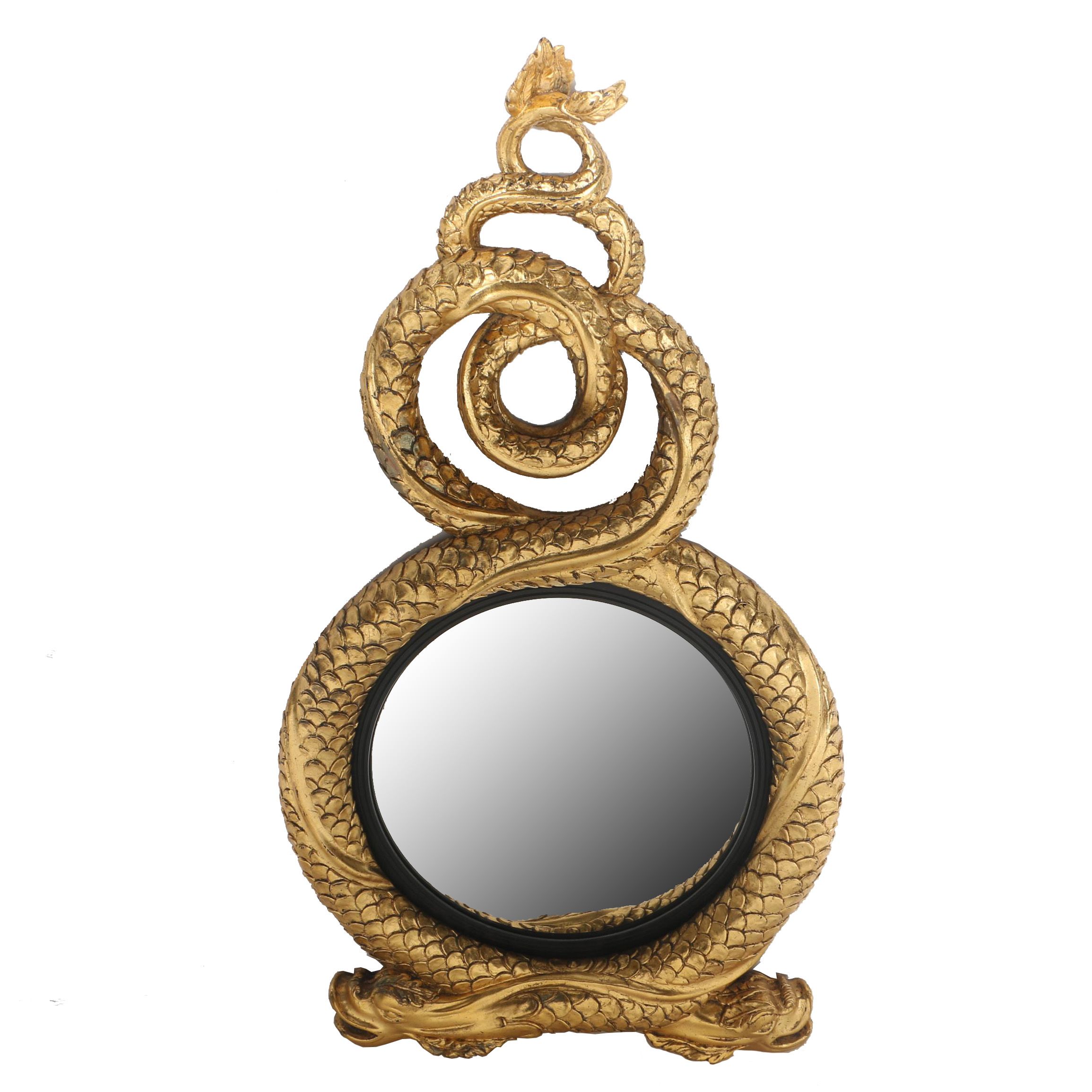 Gold Tone Serpent Mirror | EBTH