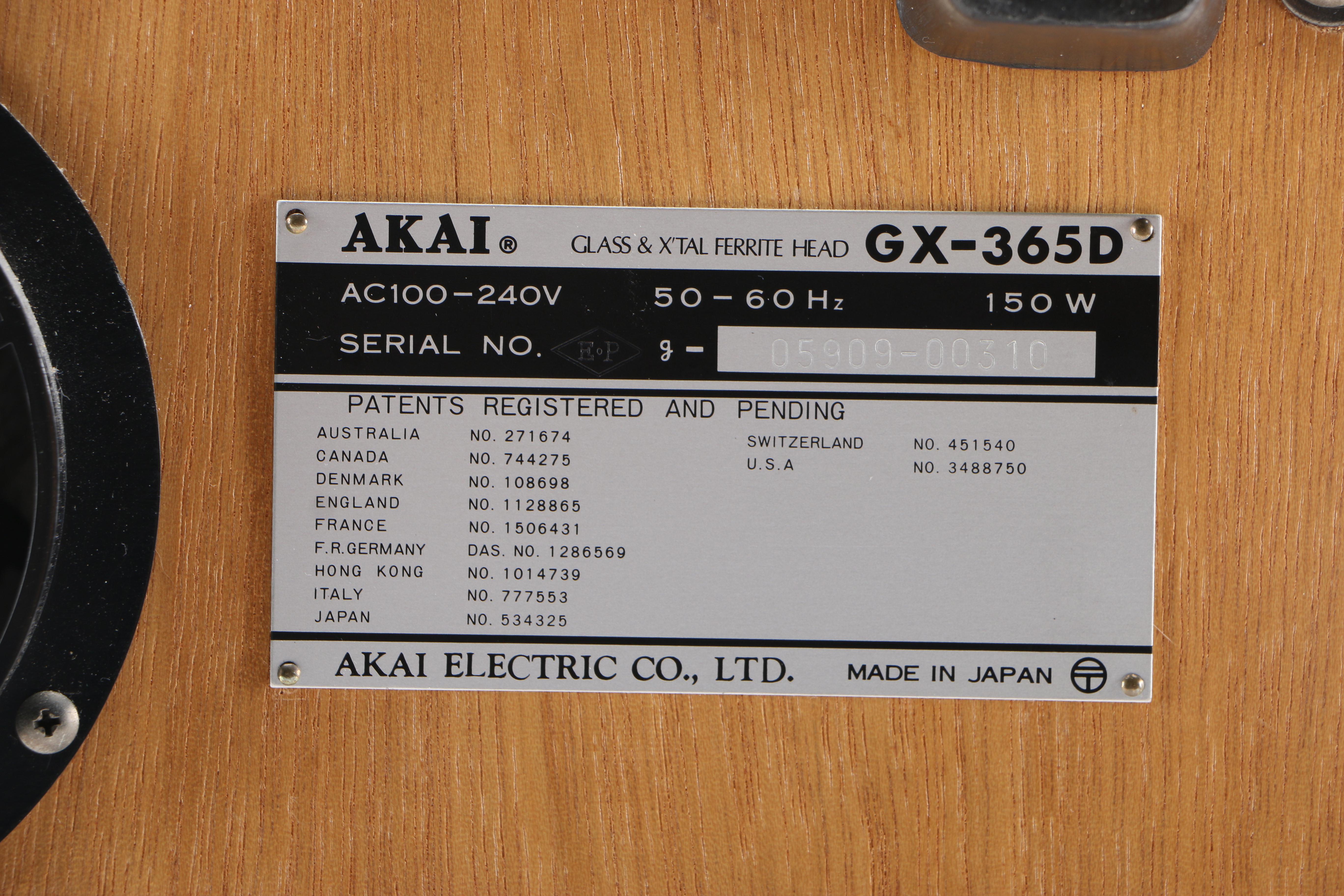 Akai GX-365D Stereo Tape Deck Player | EBTH