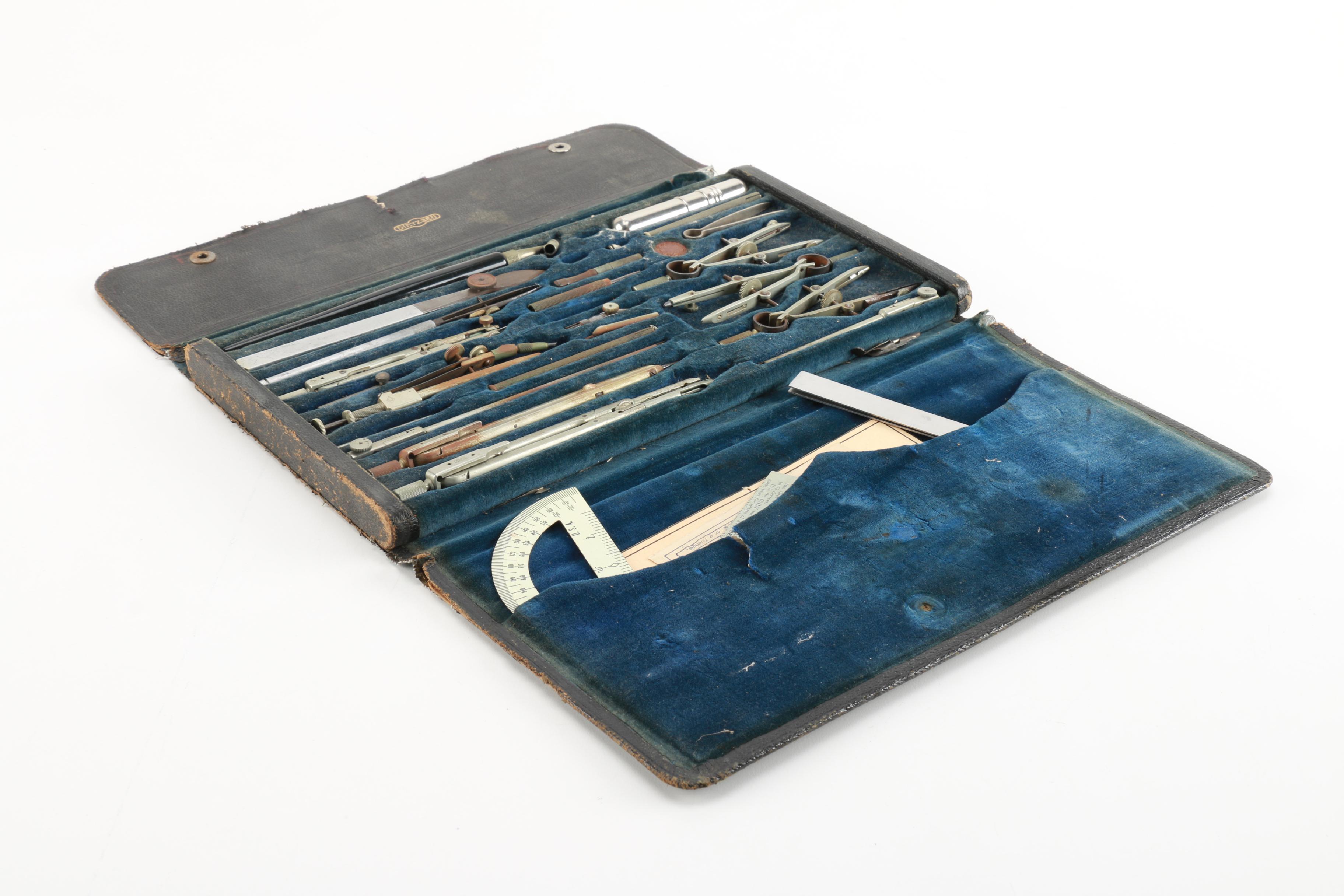 Vintage Dietzgen Drafting Tools With Case | EBTH