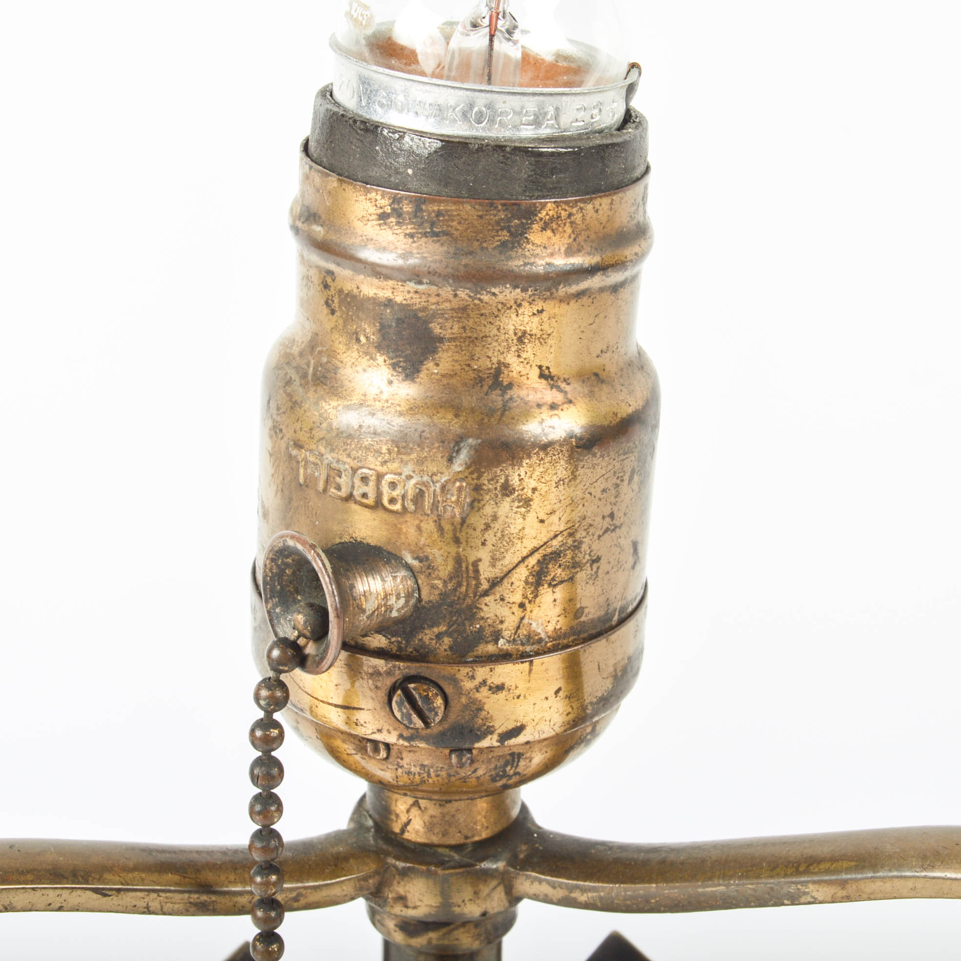 Early 20th Century Brass Accent Lamp With Hubbell Pull-Chain Socket | EBTH