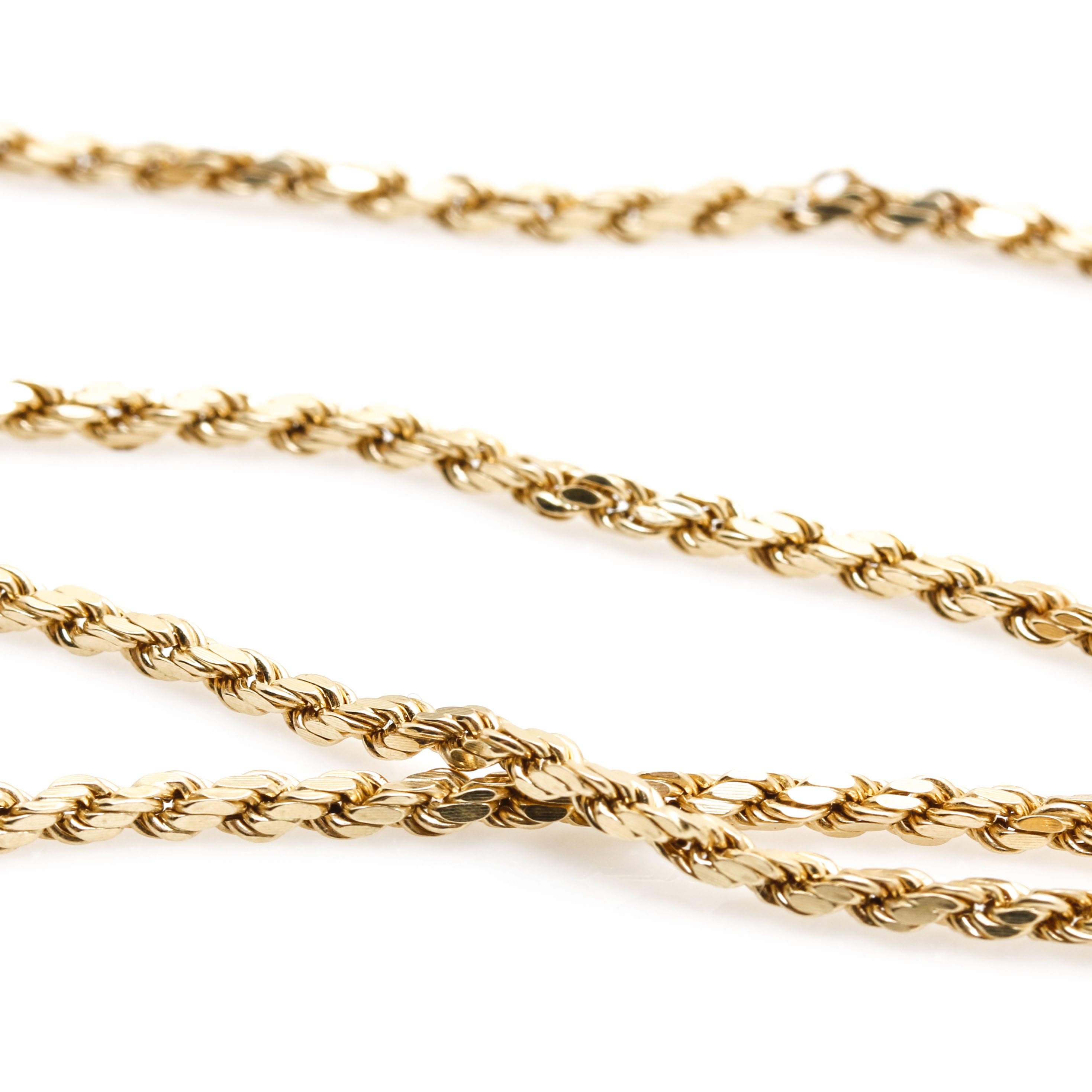 14K Yellow Gold Rope Chain Necklace | EBTH