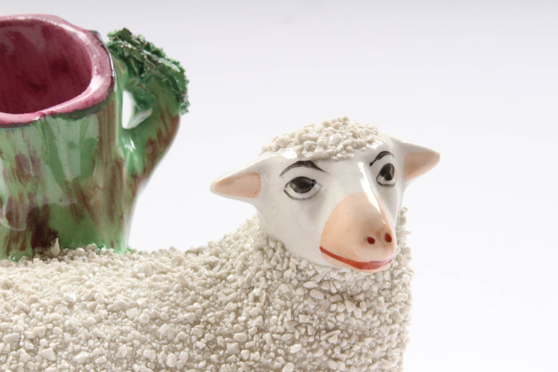 Early Staffordshire Porcelain Sheep Spill Vase | EBTH