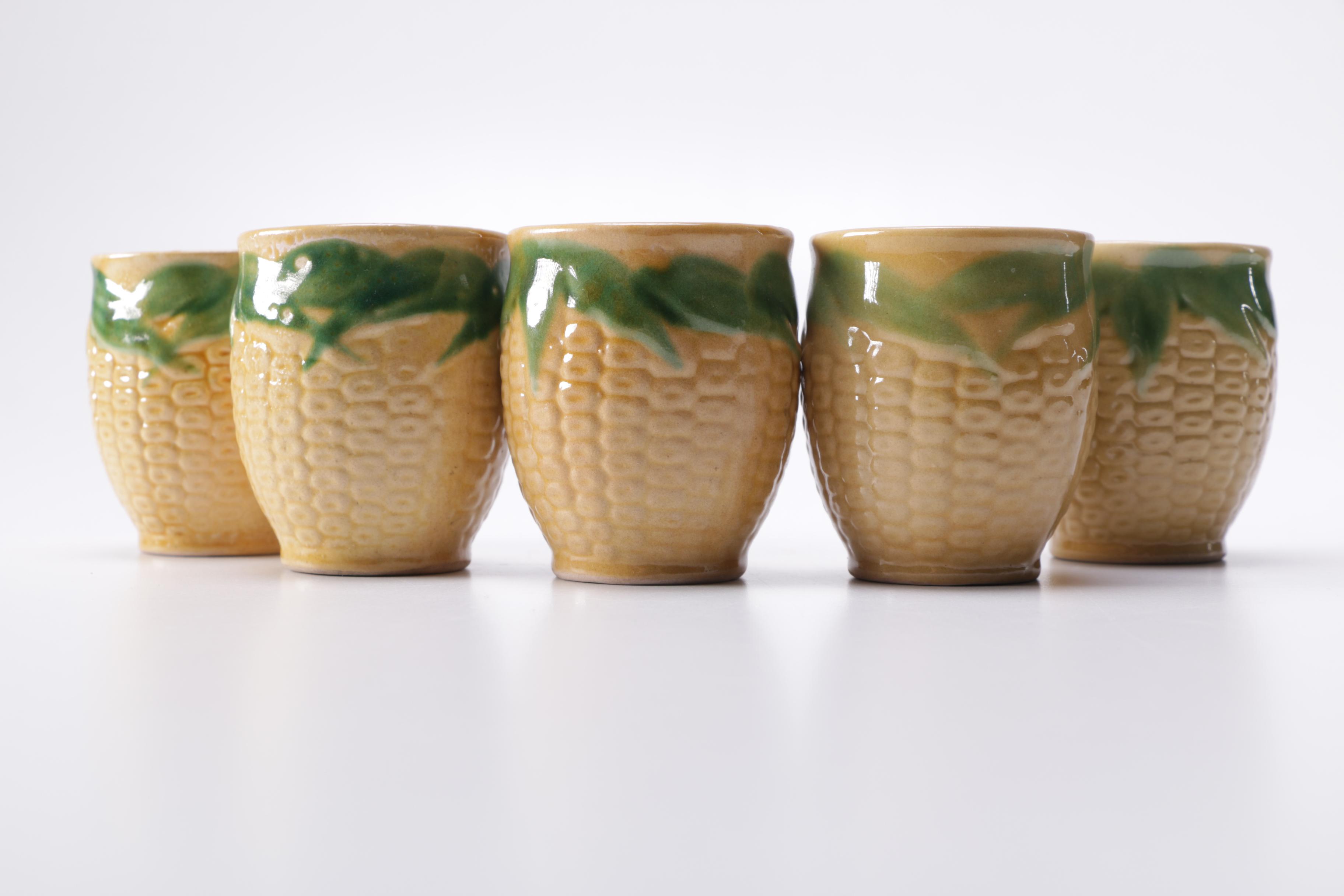Corn Cob Motif Ceramic Pitcher and Cups | EBTH