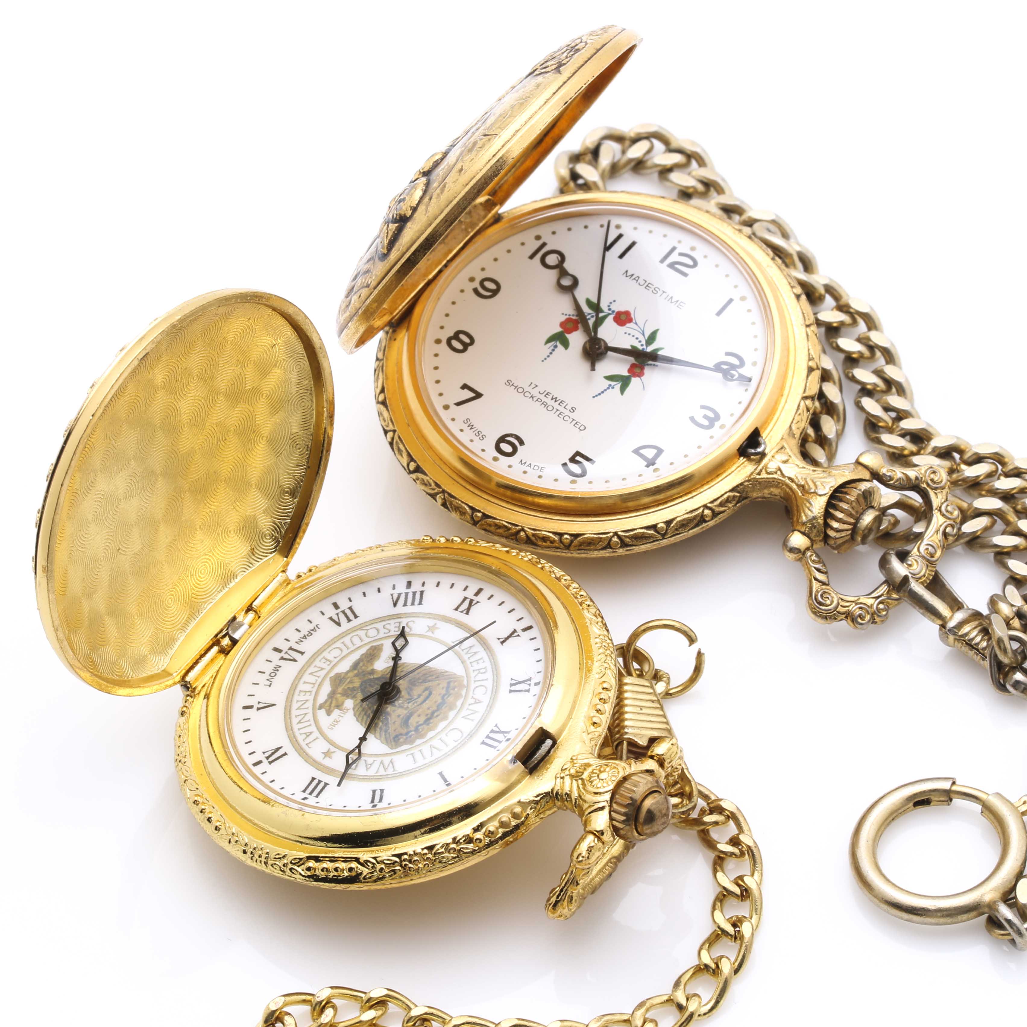 Pocket Watches Featuring Civil War, Duck Hunting, and Eagle Motifs | EBTH
