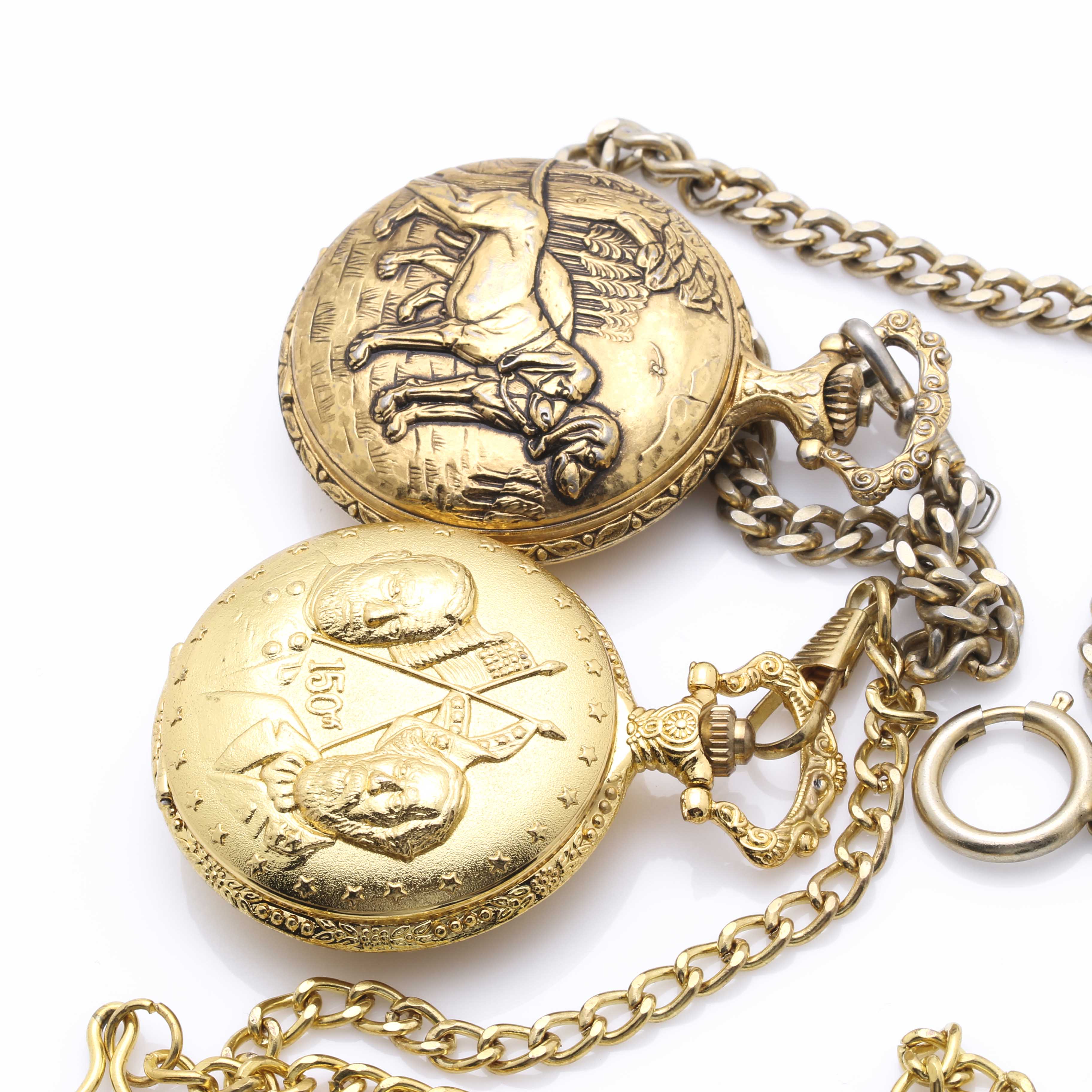 Pocket Watches Featuring Civil War, Duck Hunting, and Eagle Motifs | EBTH