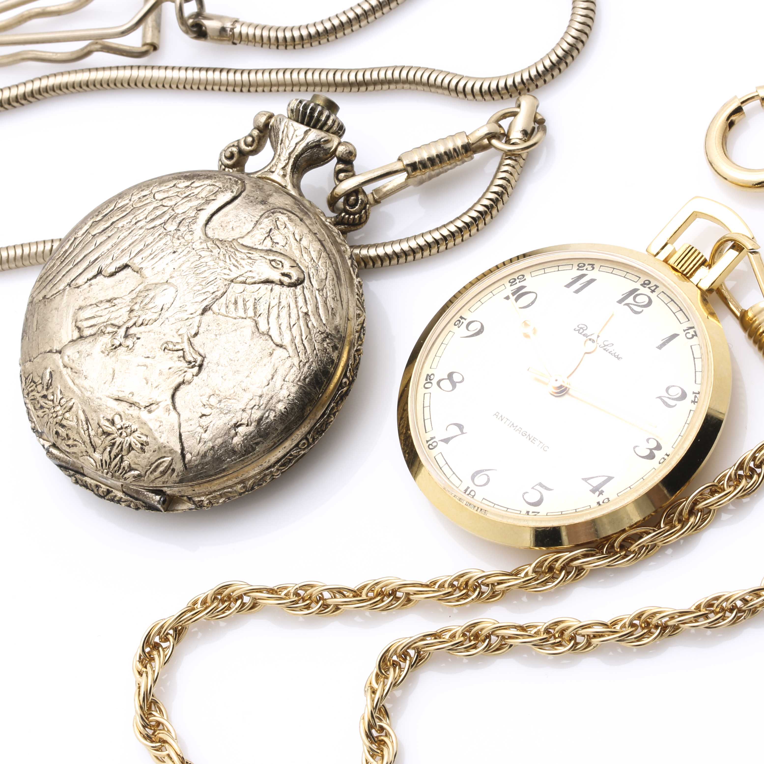 Pocket Watches Featuring Civil War, Duck Hunting, and Eagle Motifs | EBTH