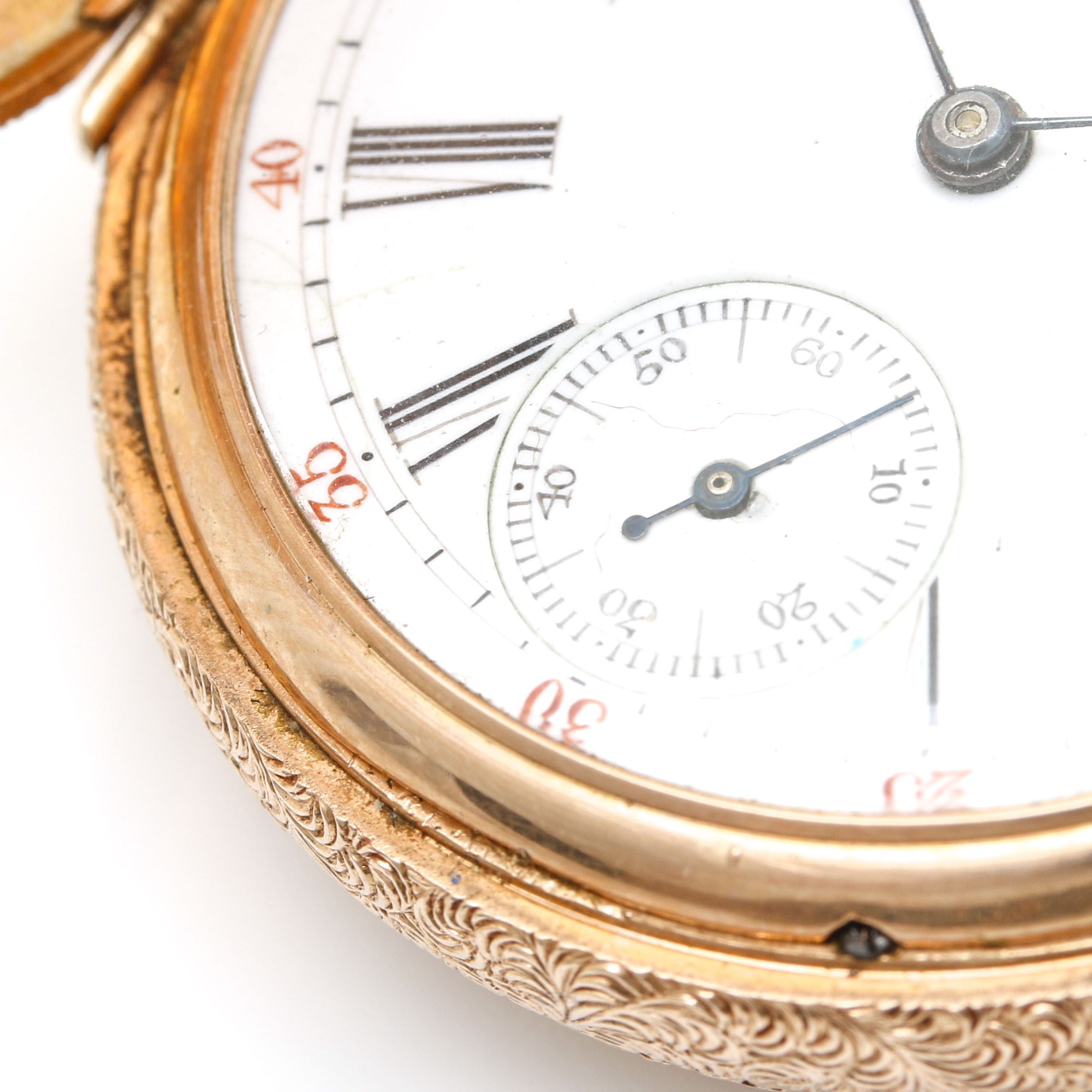 Circa 1888 Antique 14K Rose Gold A.W. Co. Waltham Pocket Watch | EBTH