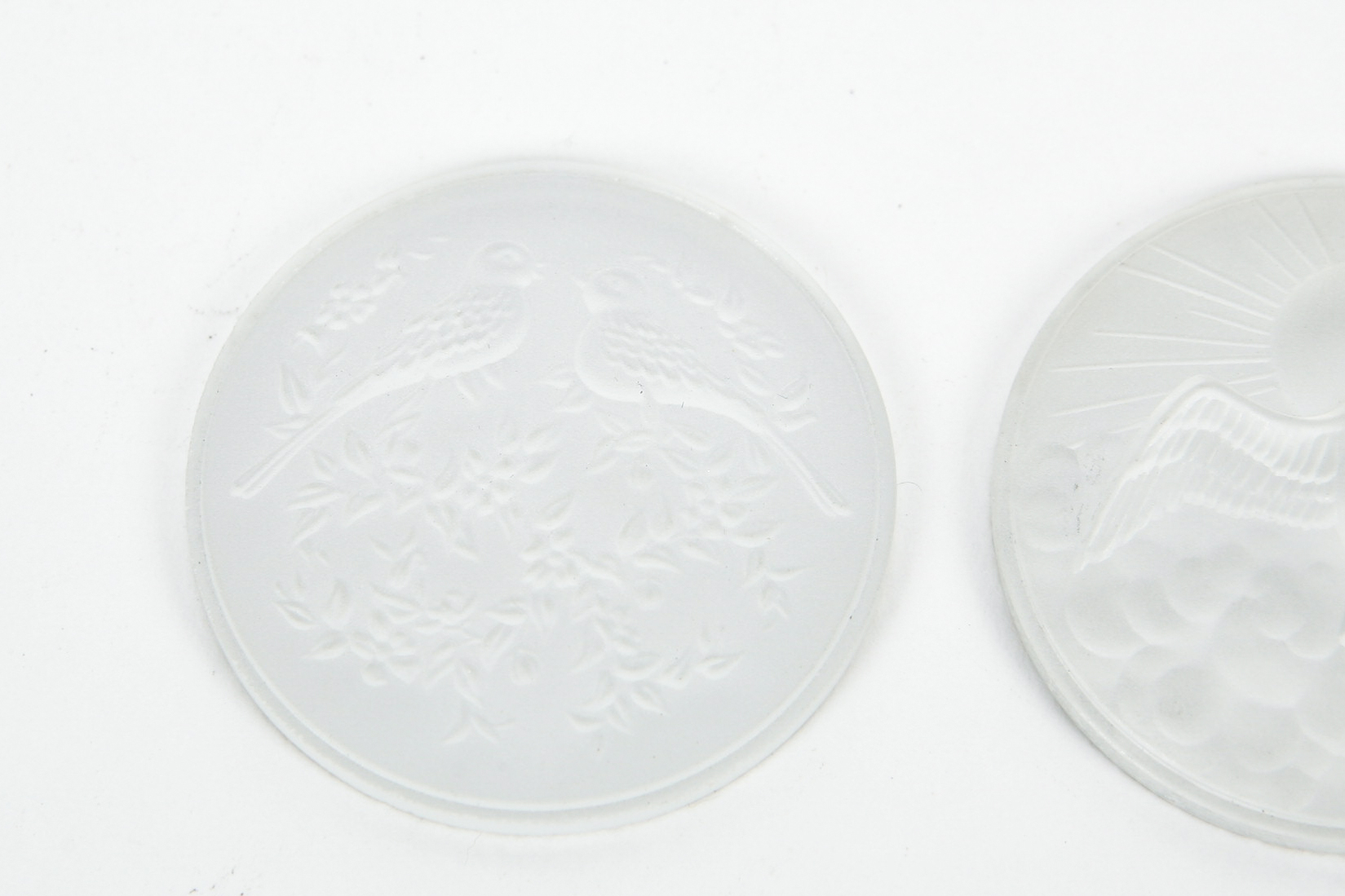 Pair of French Frosted Glass Disks | EBTH