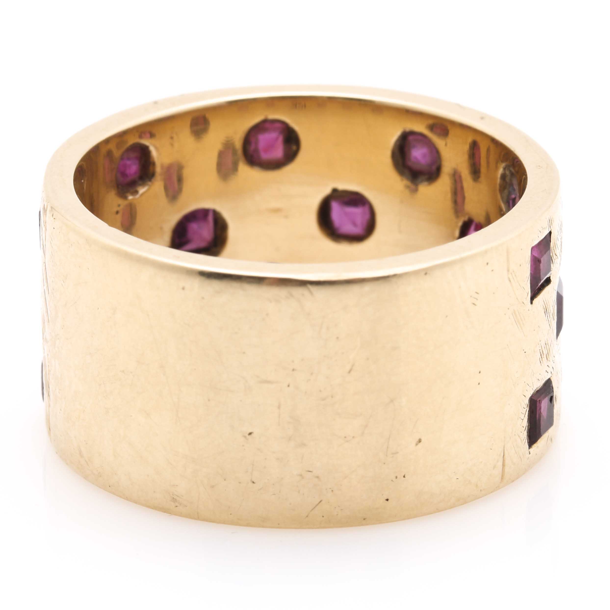 Contemporary 14K Yellow Gold Ruby Ring | EBTH