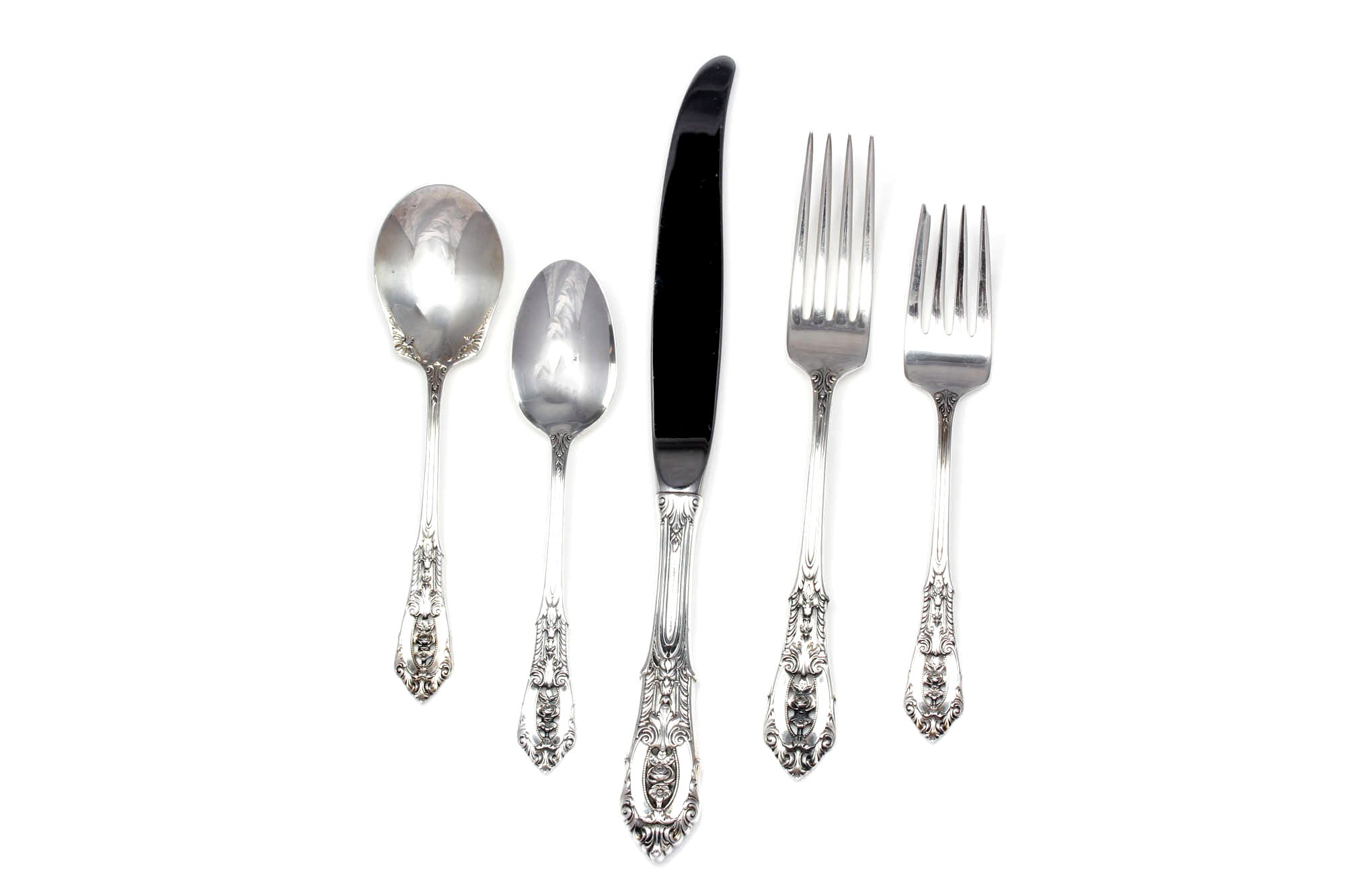 Wallace Sterling Silver "Rose Point" Flatware | EBTH