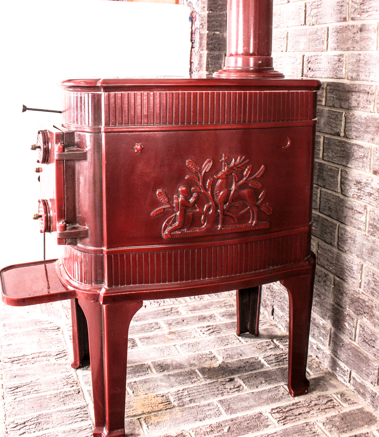 L. Lange of Denmark Enamel Wood Burning Stove | EBTH