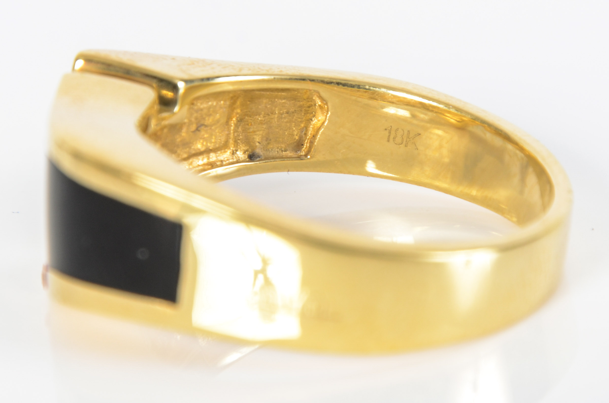 Bernard K Passman 18K Gold Ring with Black Coral and Diamonds | EBTH