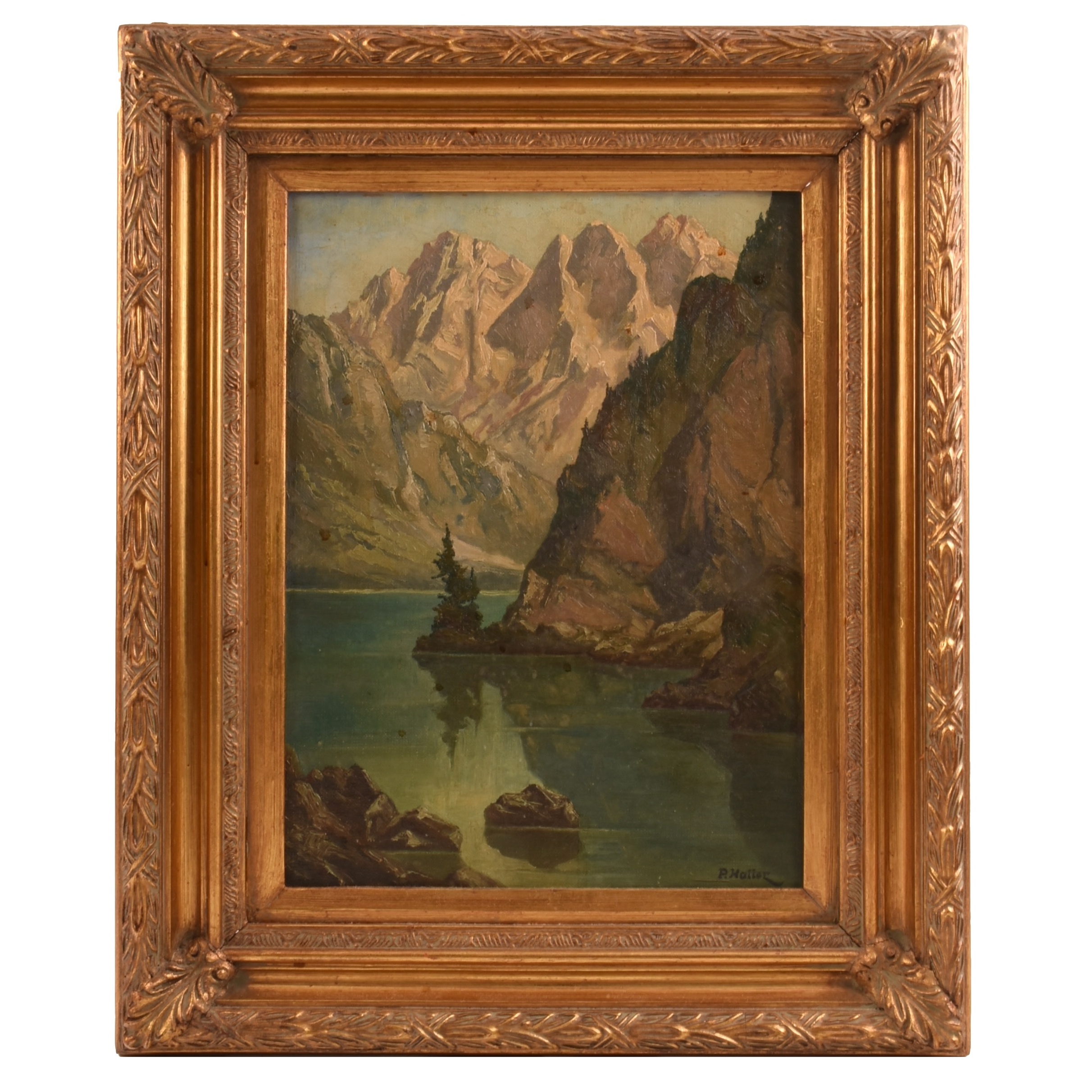 Fritz P. Haller Original Oil on Board of the Swiss Alps | EBTH