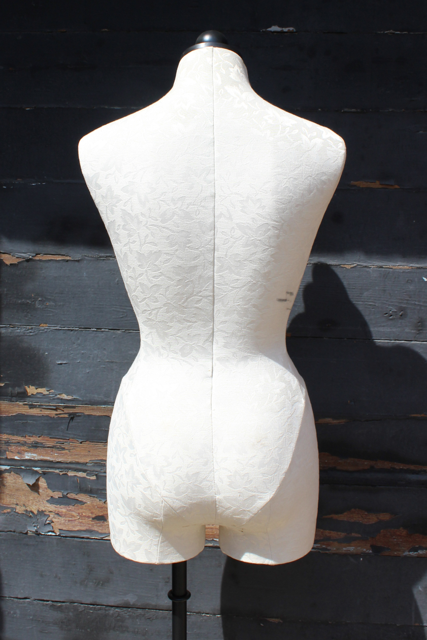 White Upholstered Dress Form On Wrought Iron Stand | EBTH