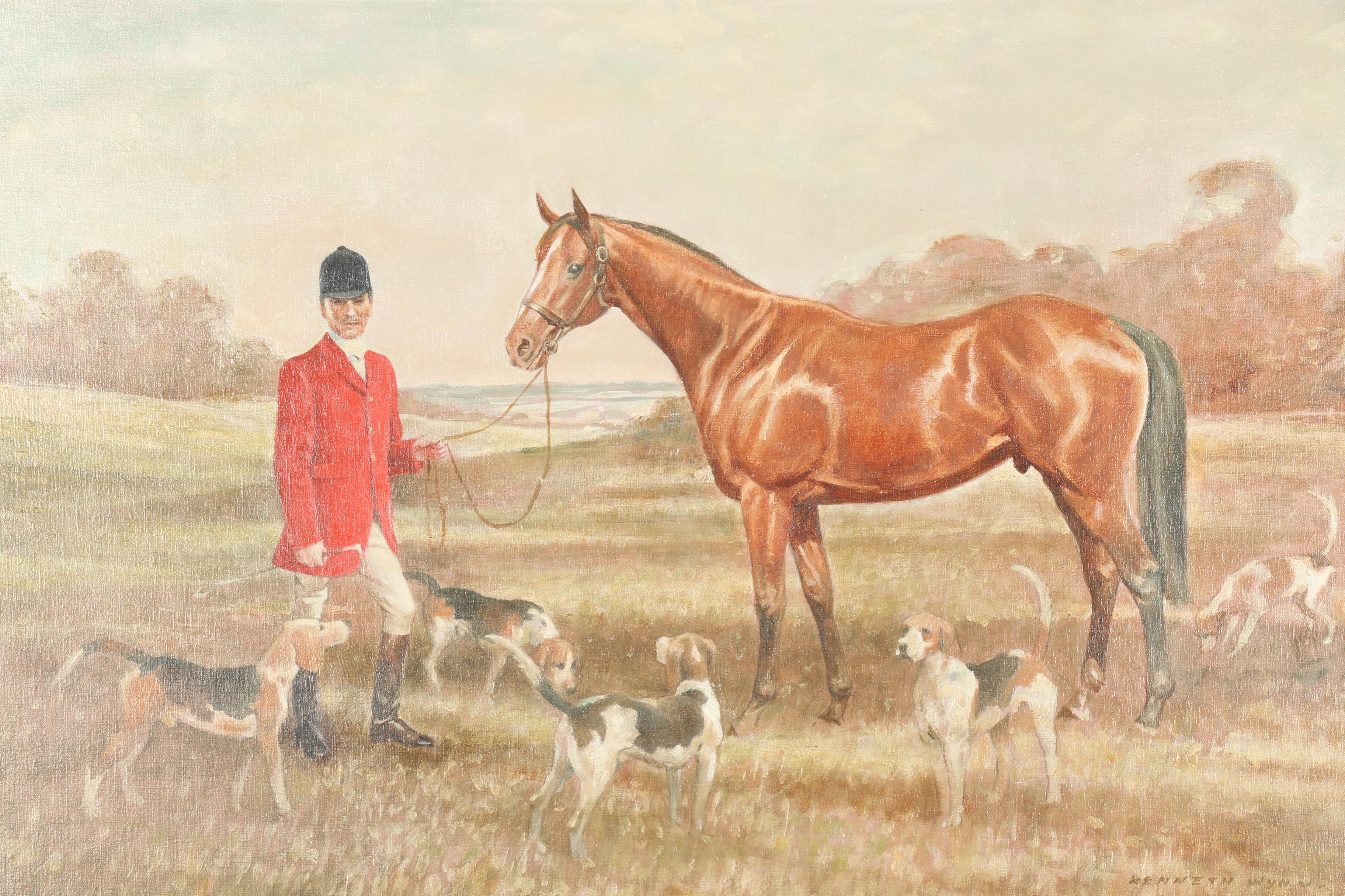 Kenneth Wynn Oil on Canvas "Man With Horse" | EBTH