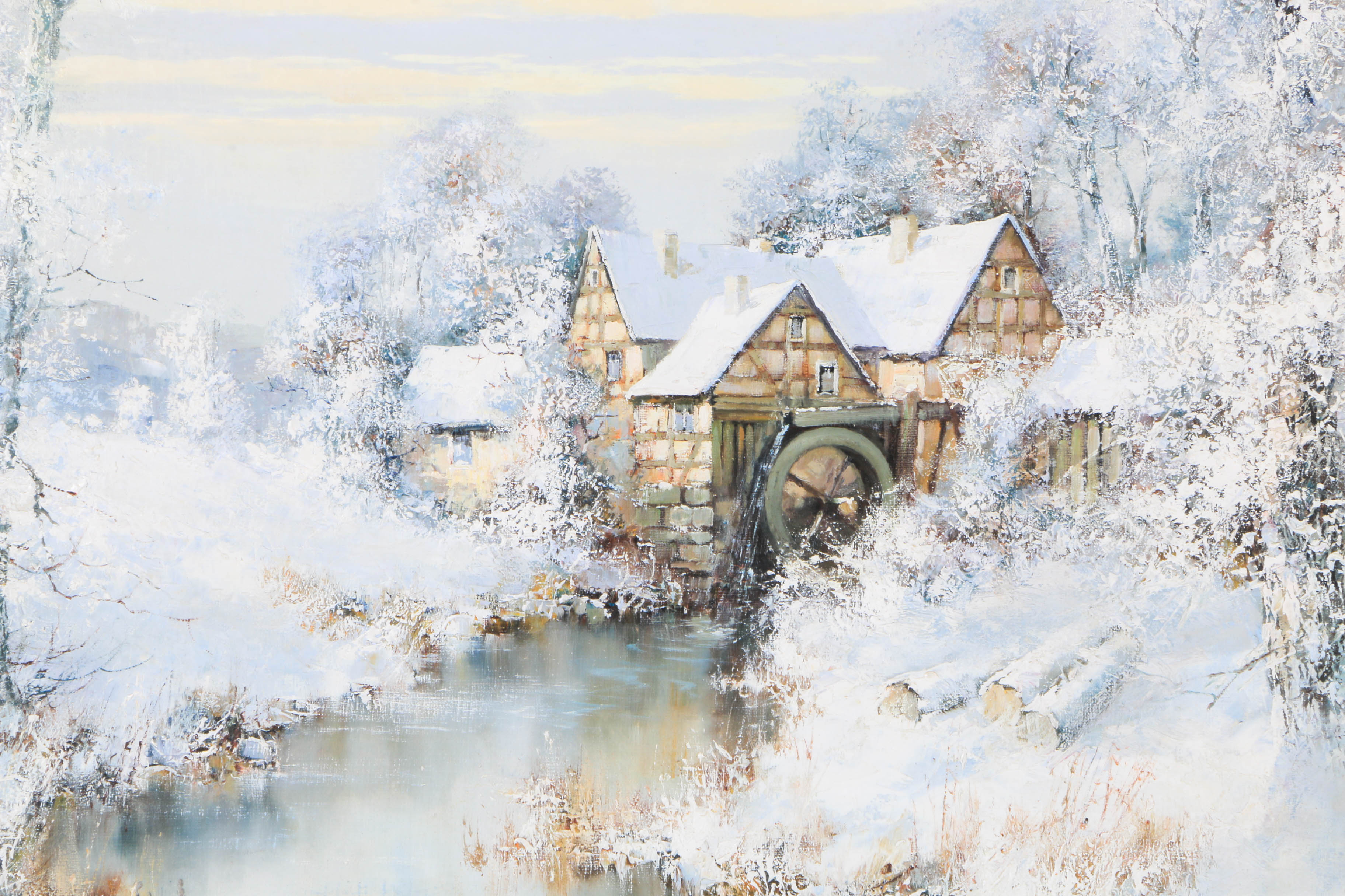 Willi Bauer Oil Painting on Canvas "Winter" | EBTH