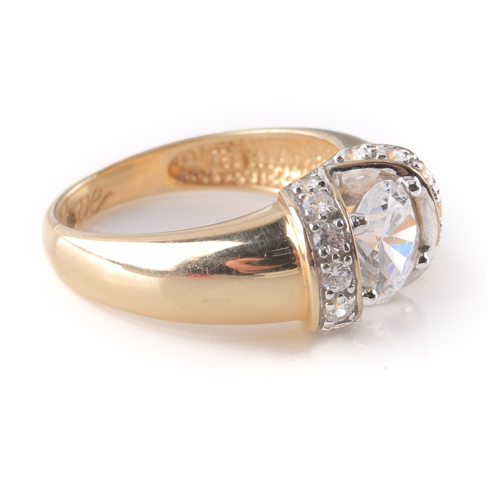 14K Yellow Gold Cubic Zirconia Ring | EBTH