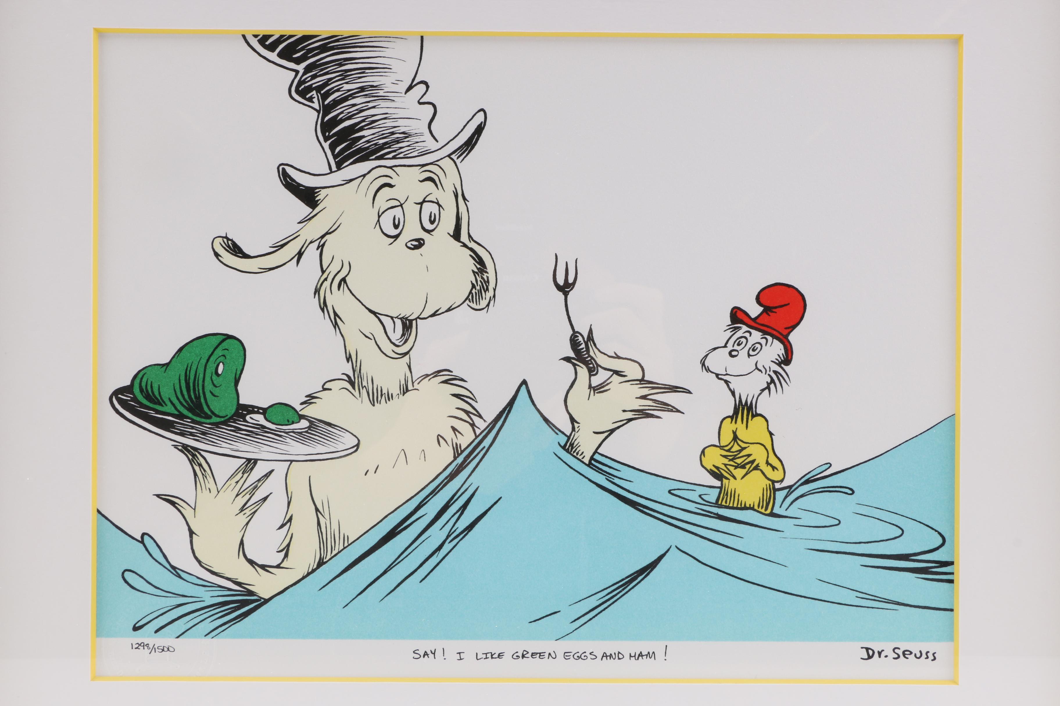 Limited Edition Dr. Seuss Lithograph "Say! I Like Green Eggs and Ham ...