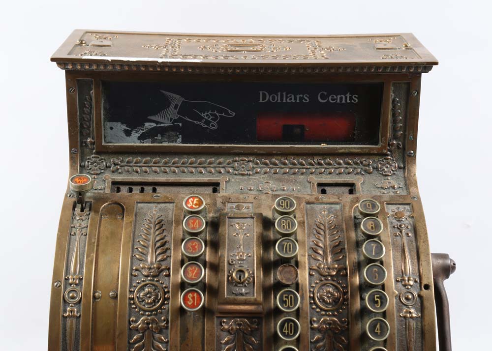 Circa 1908 Antique National Brass Cash Register | EBTH