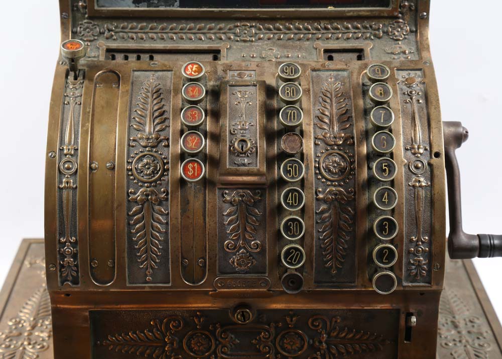 Circa 1908 Antique National Brass Cash Register | EBTH