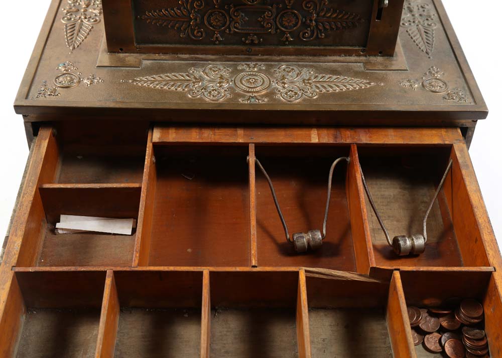 Circa 1908 Antique National Brass Cash Register | EBTH