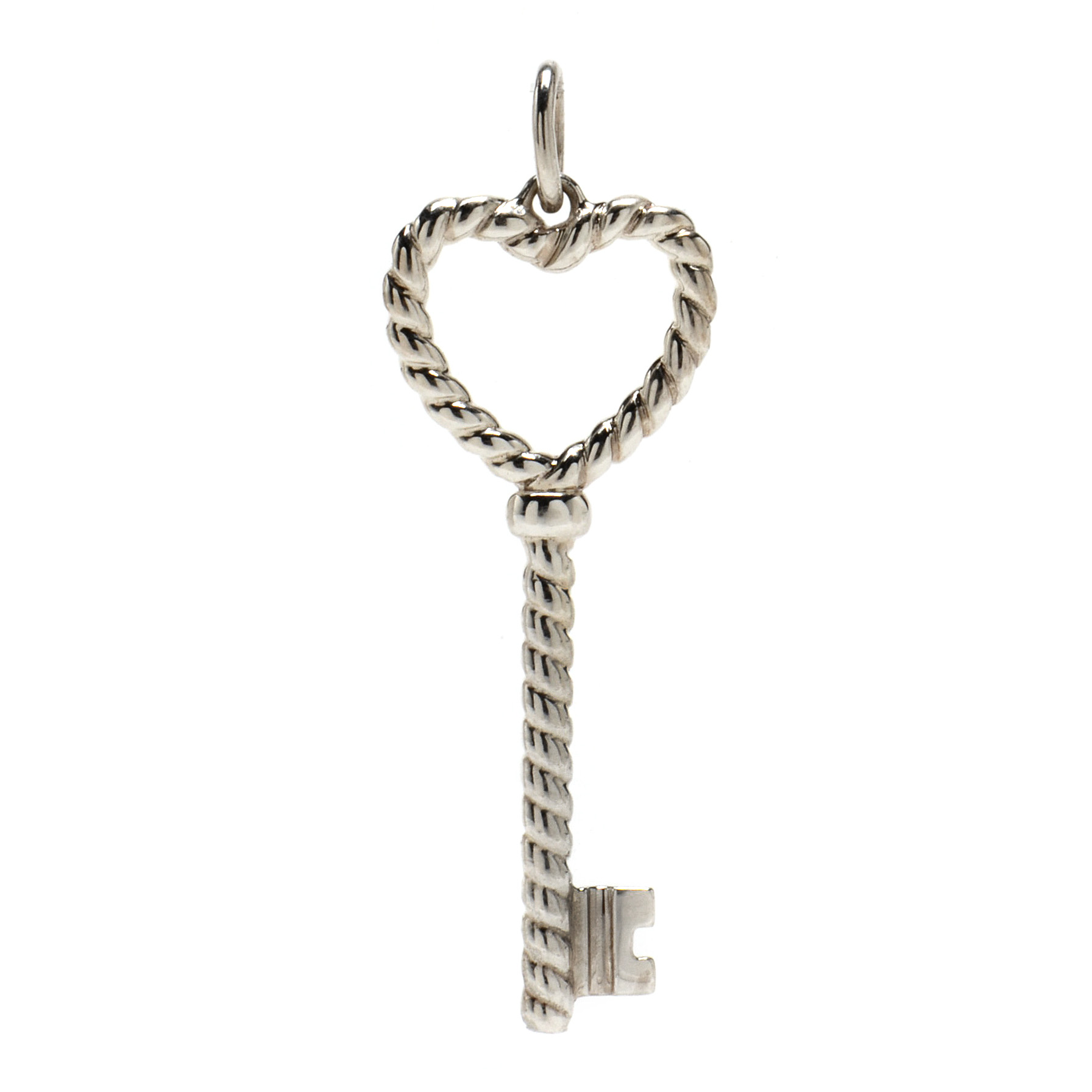 Tiffany & Co. Sterling Silver Heart Shape Skeleton Key Pendant | EBTH
