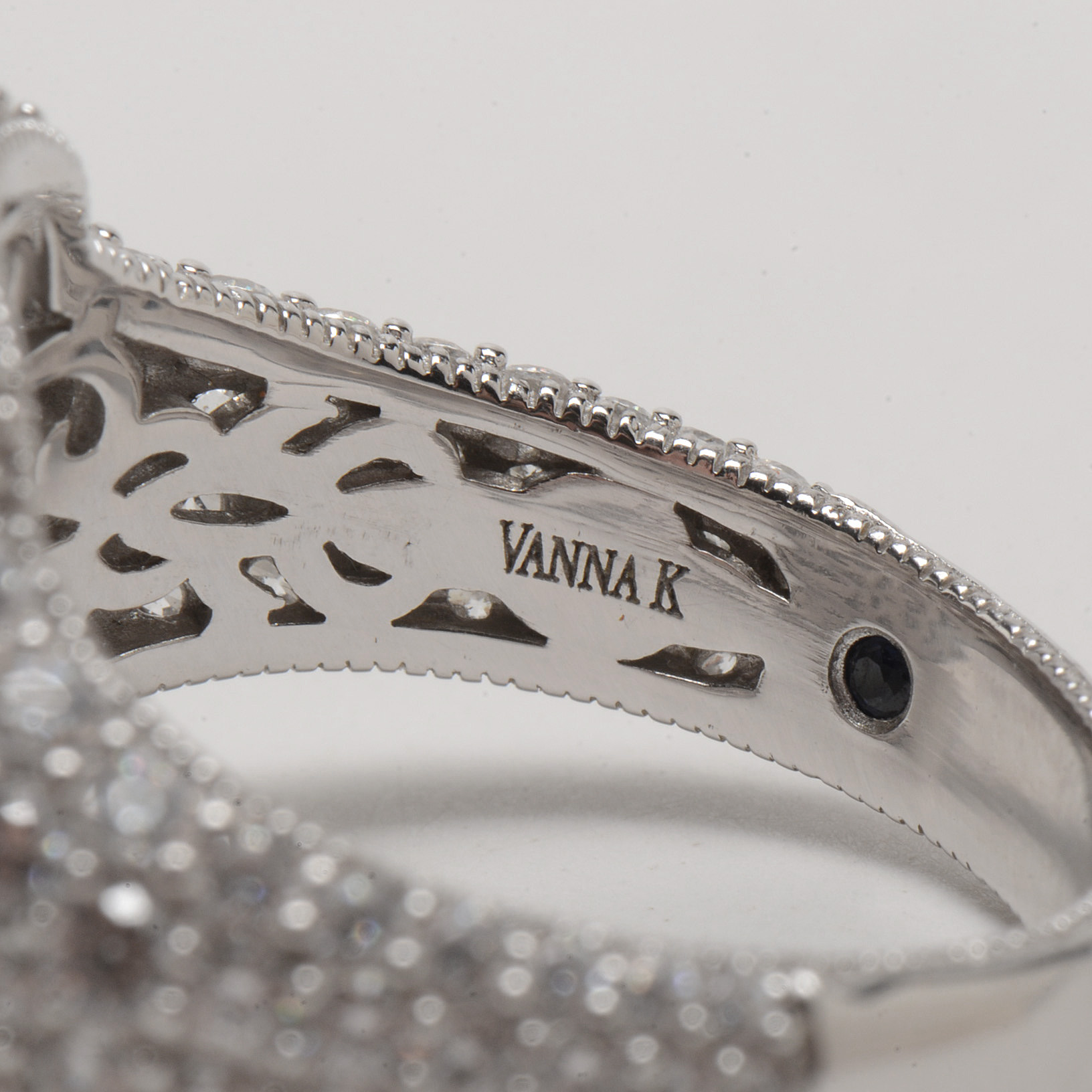 Vanna K Sterling Silver Synthetic Cubic Zirconia Statement Ring | EBTH