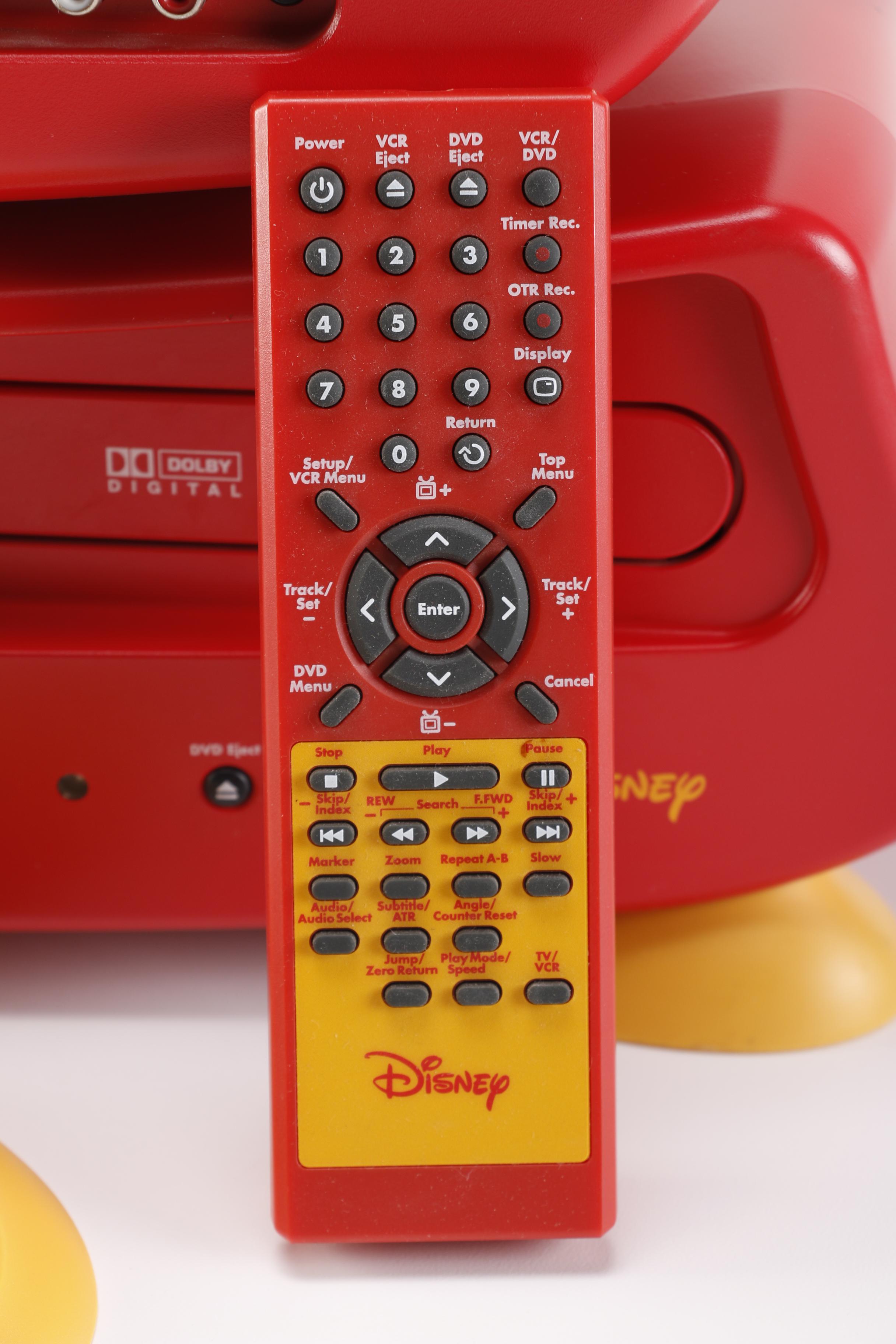 Disney Mickey Mouse Theme Television and Matching VHS/DVD Player | EBTH