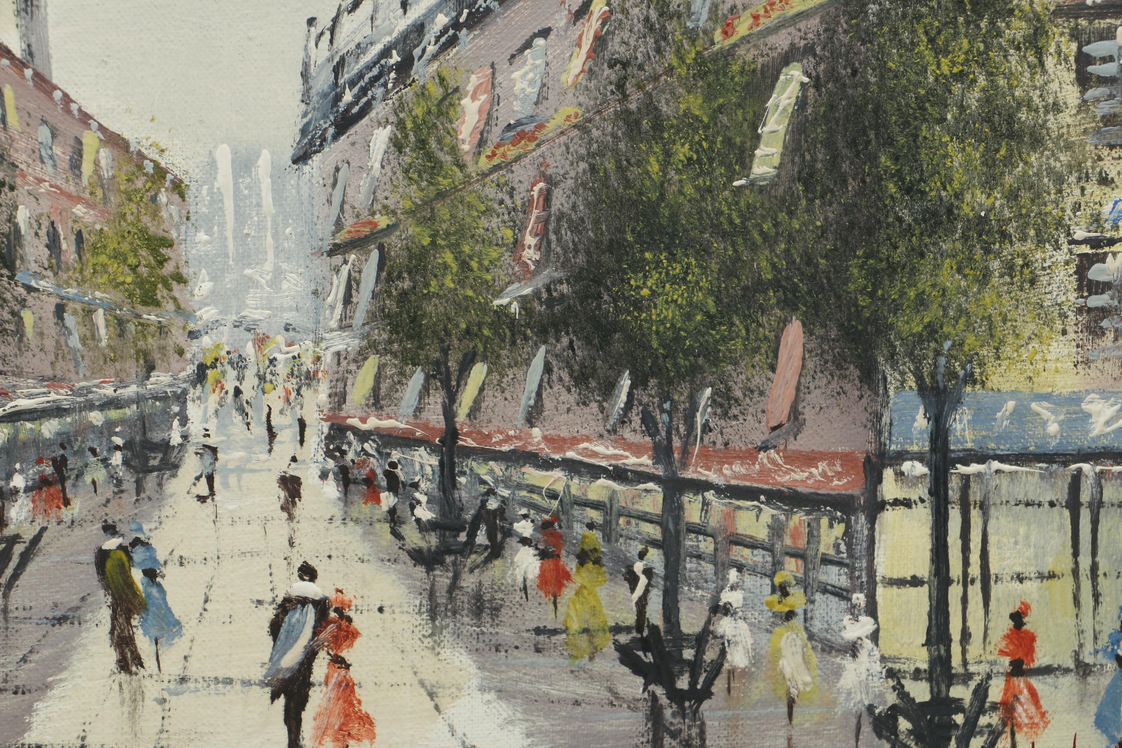 Vitelli Oil on Canvas Painting of Cityscape | EBTH