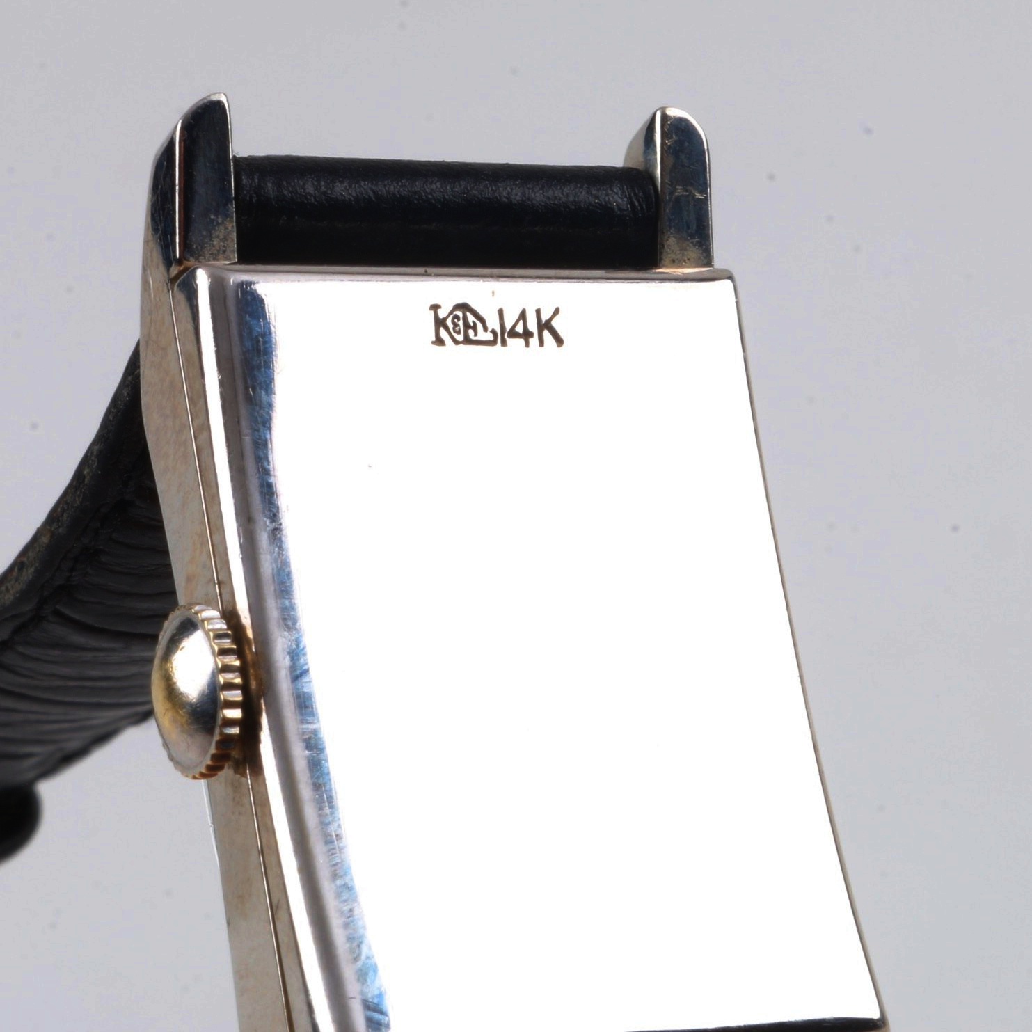 14K White Gold Longines Tank Style Watch with Diamonds | EBTH