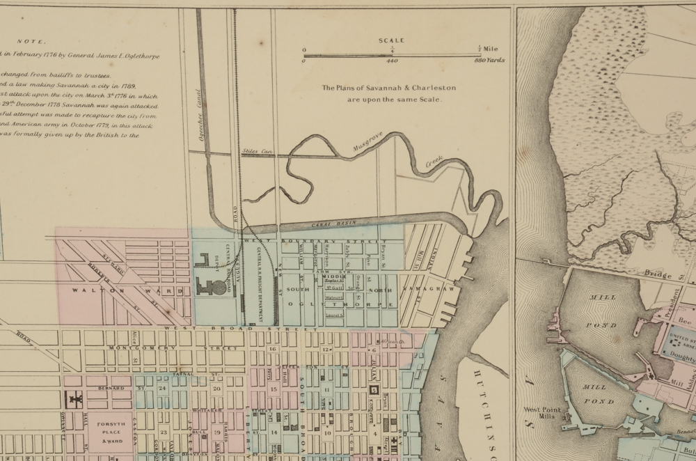 Hand-colored Map of Savannah and Charleston | EBTH