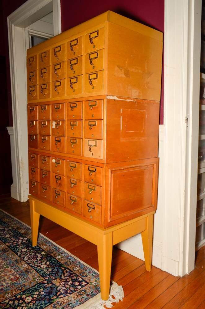 Vintage Library Card Catalog Cabinet | EBTH
