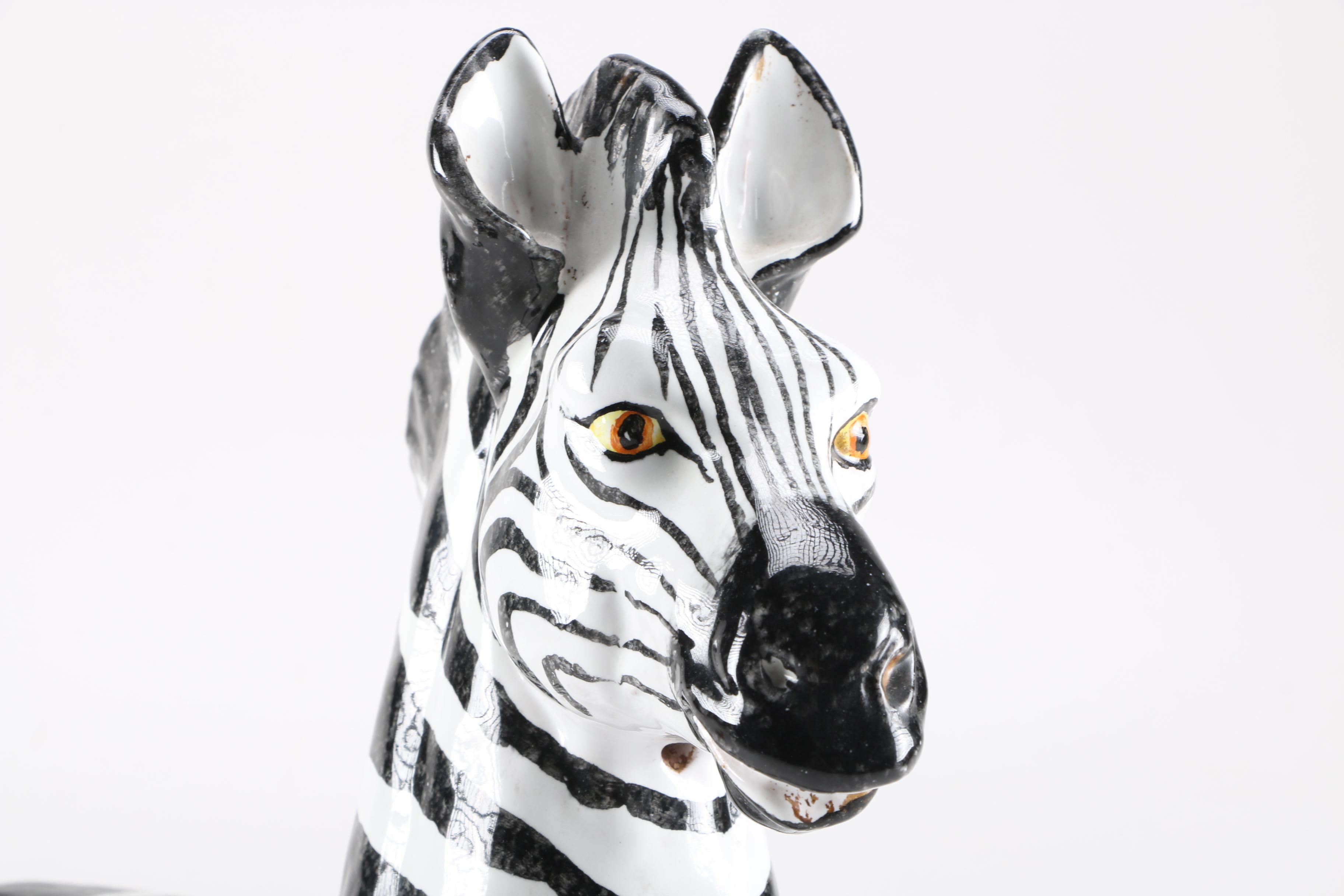 Ceramic Zebra Statue | EBTH
