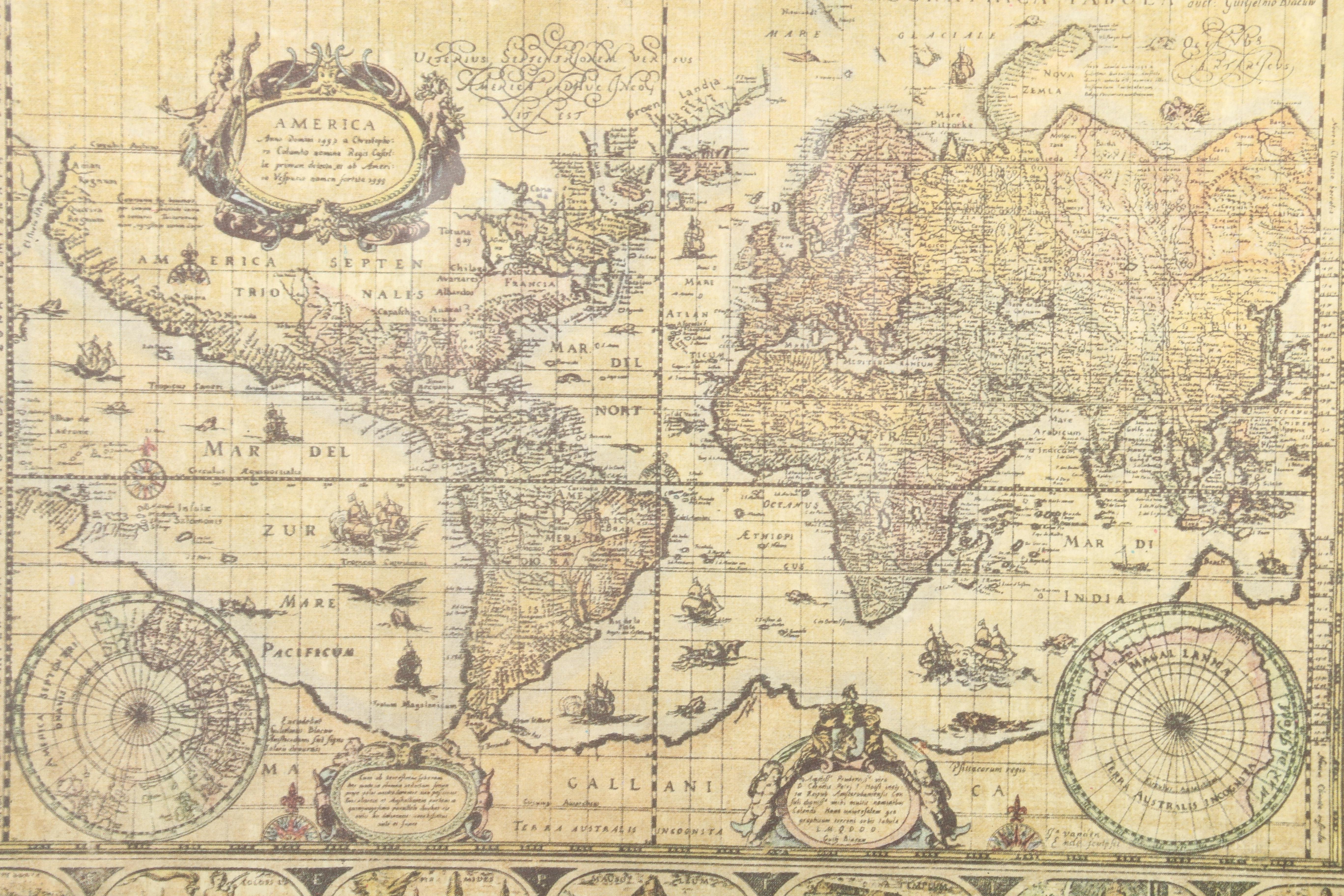 Reproduction Lithograph of Colonial Era World Map | EBTH