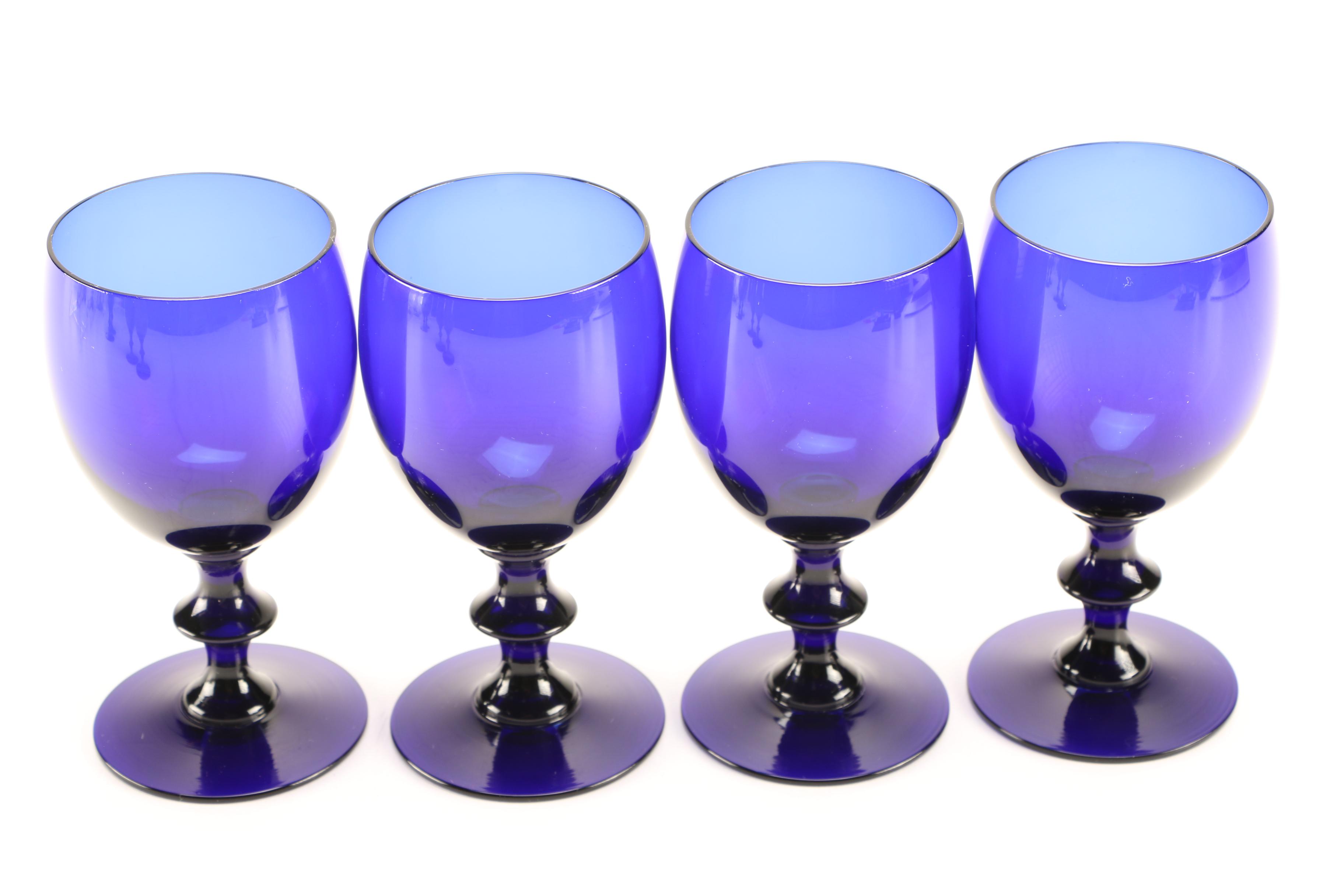 Cobalt Blue Glass Goblets | EBTH