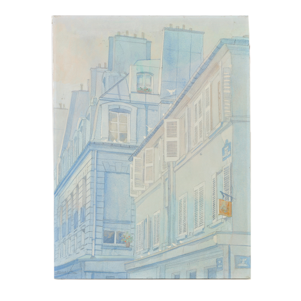 William Benecke Oil Painting "Building in Paris, Late Afternoon" | EBTH