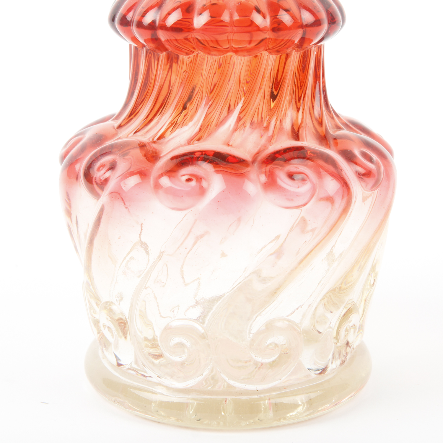 Antique Baccarat Style Rubina Swirl Glass Vessel | EBTH